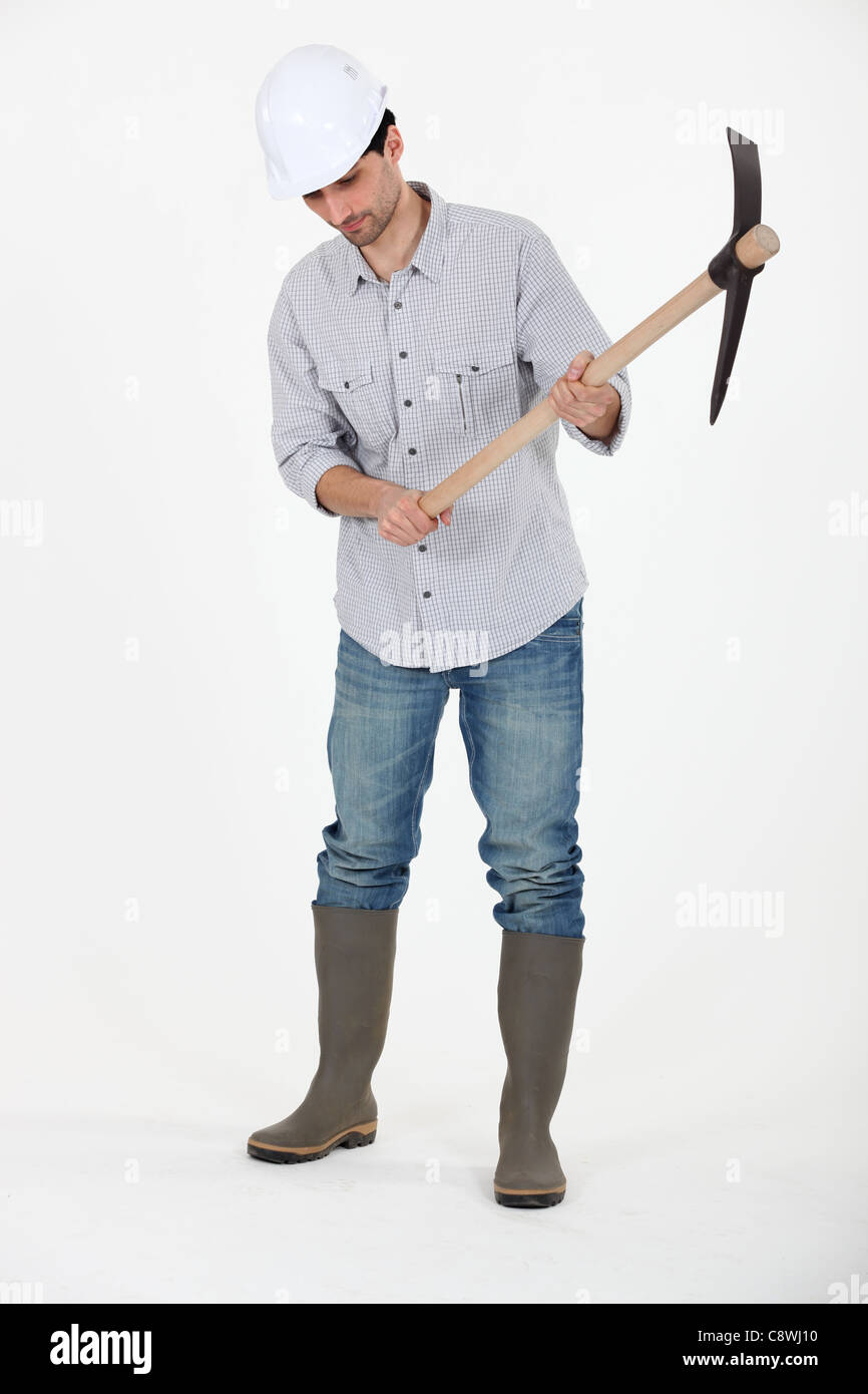 Construction worker pickaxe isolated hi-res stock photography and ...