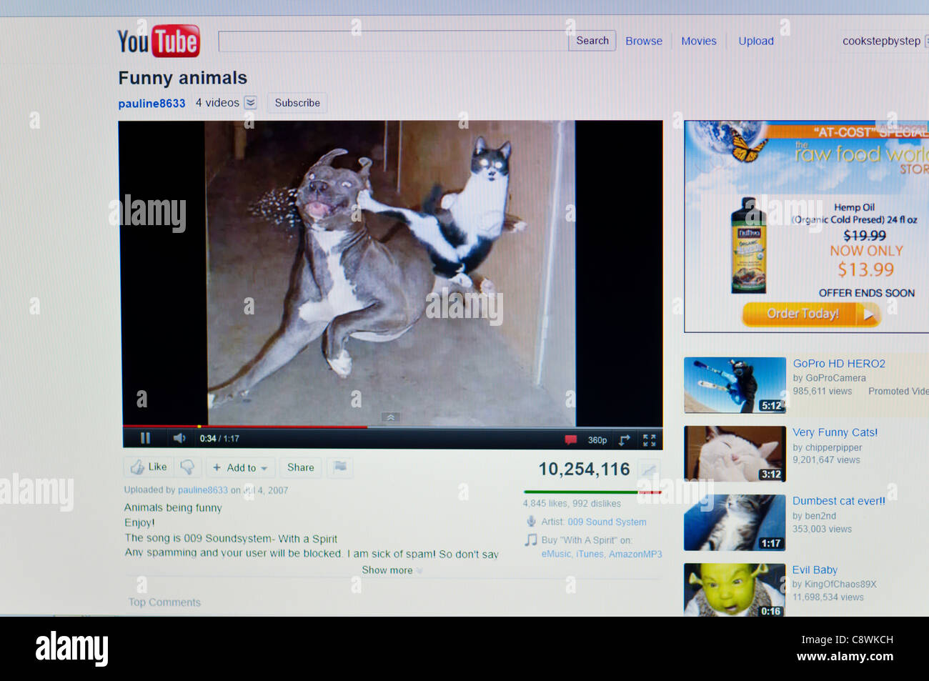 You Tube funny video website screenshot Stock Photo - Alamy