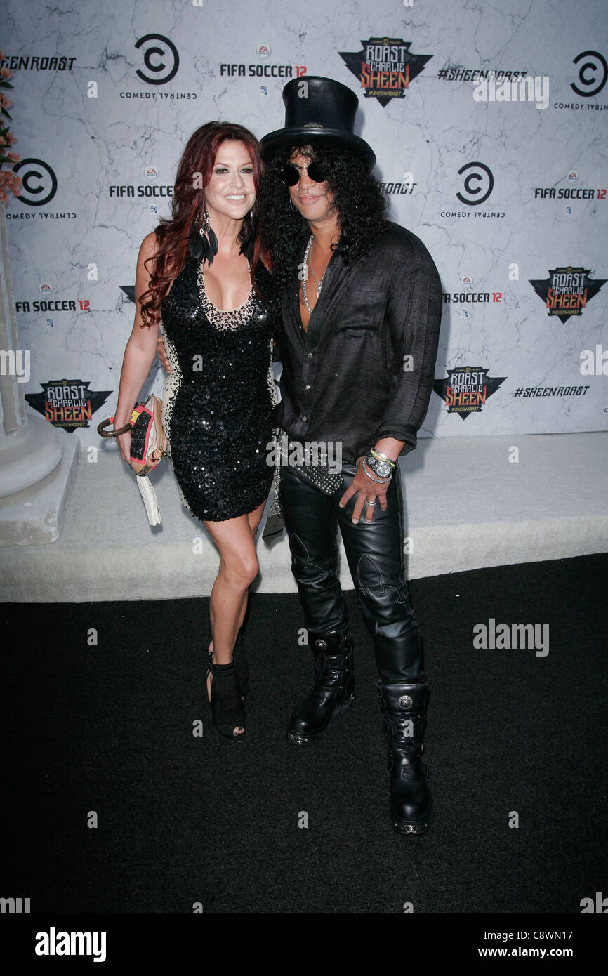 Slash Perla Ferrar arrivals Comedy Central Roast Charlie Sheen Sony ...