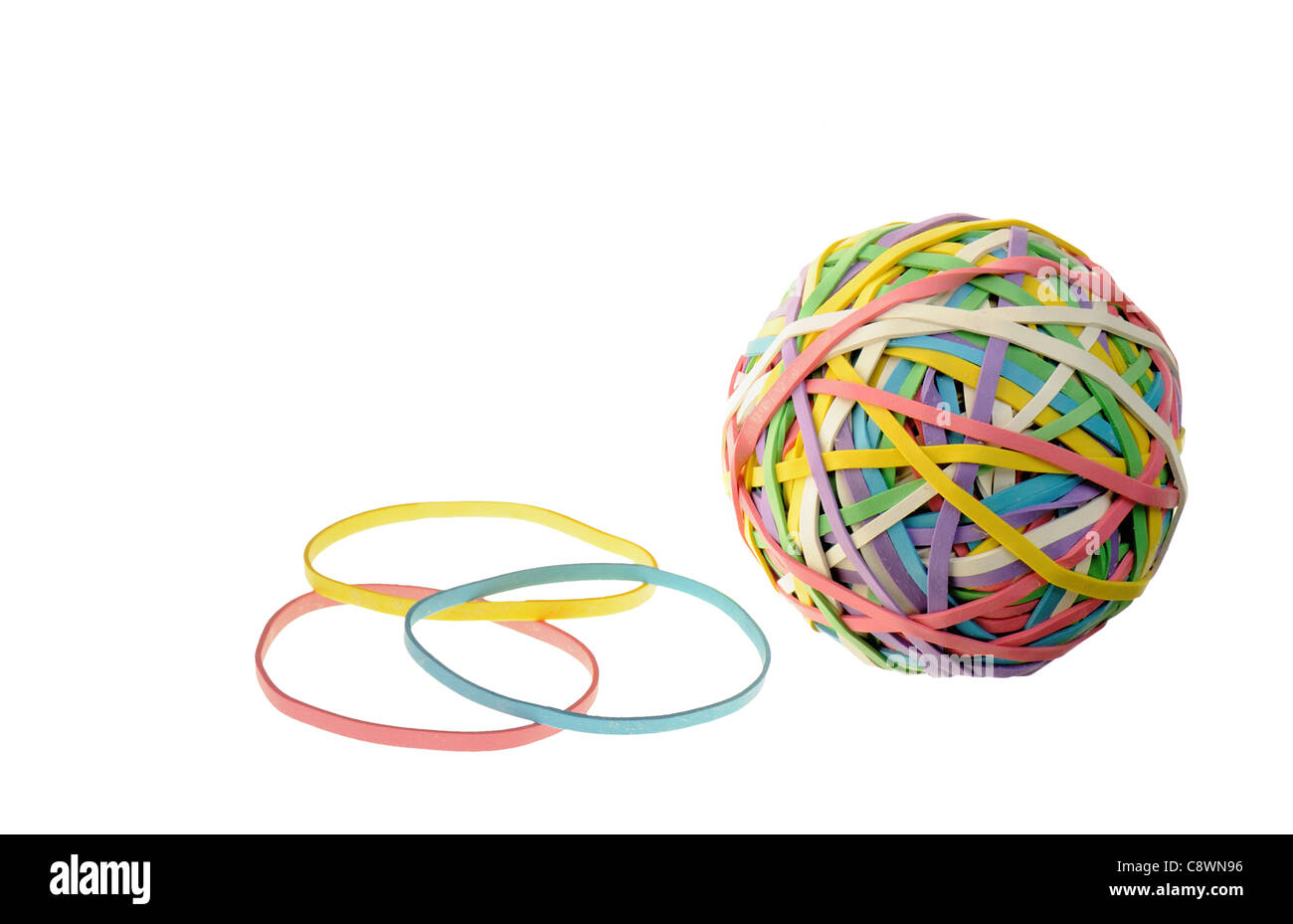 Elastic bands for money. It is isolated on a white background Stock ...