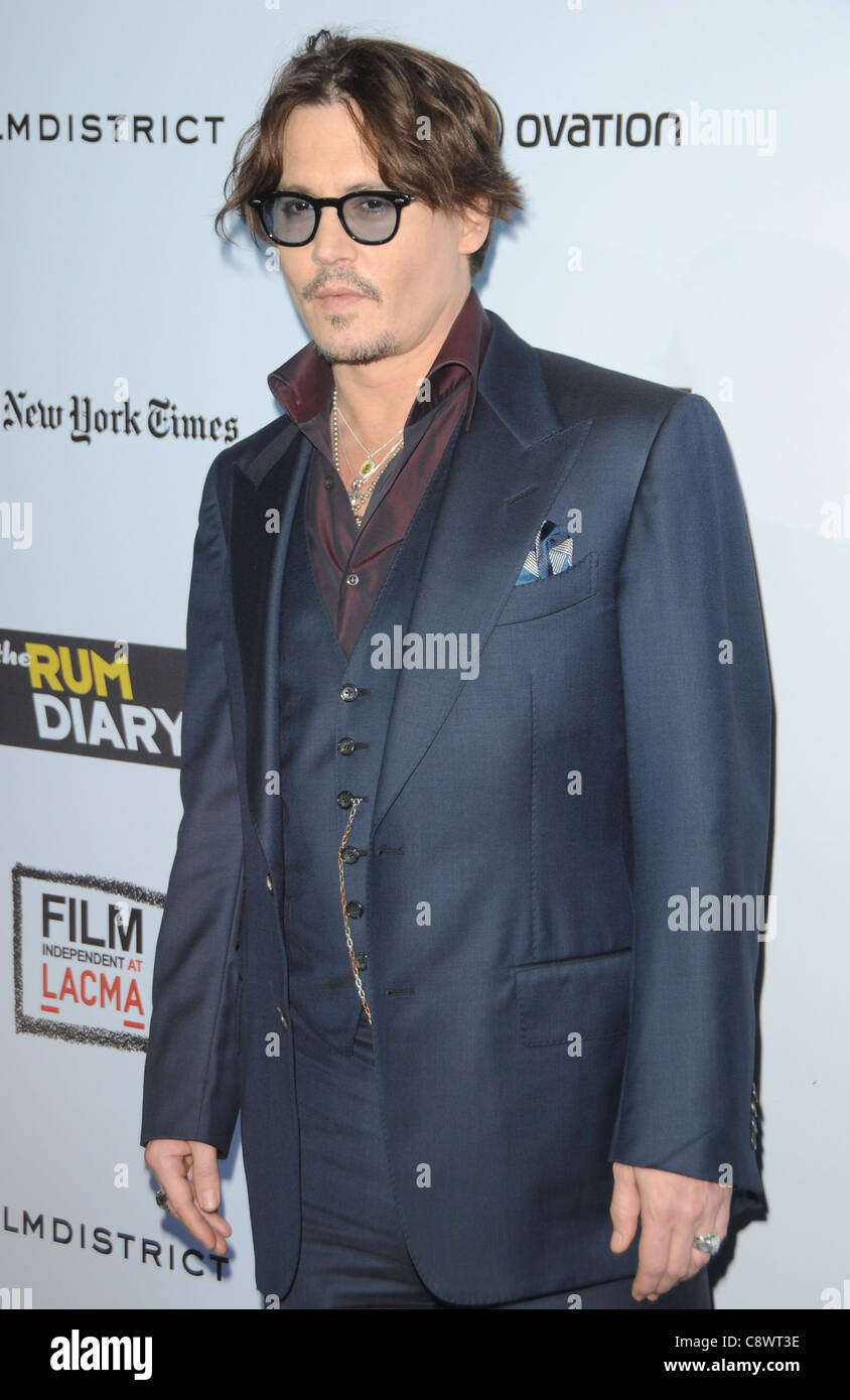 Johnny Depp at arrivals for THE RUM DIARY Premiere, Los Angeles County ...