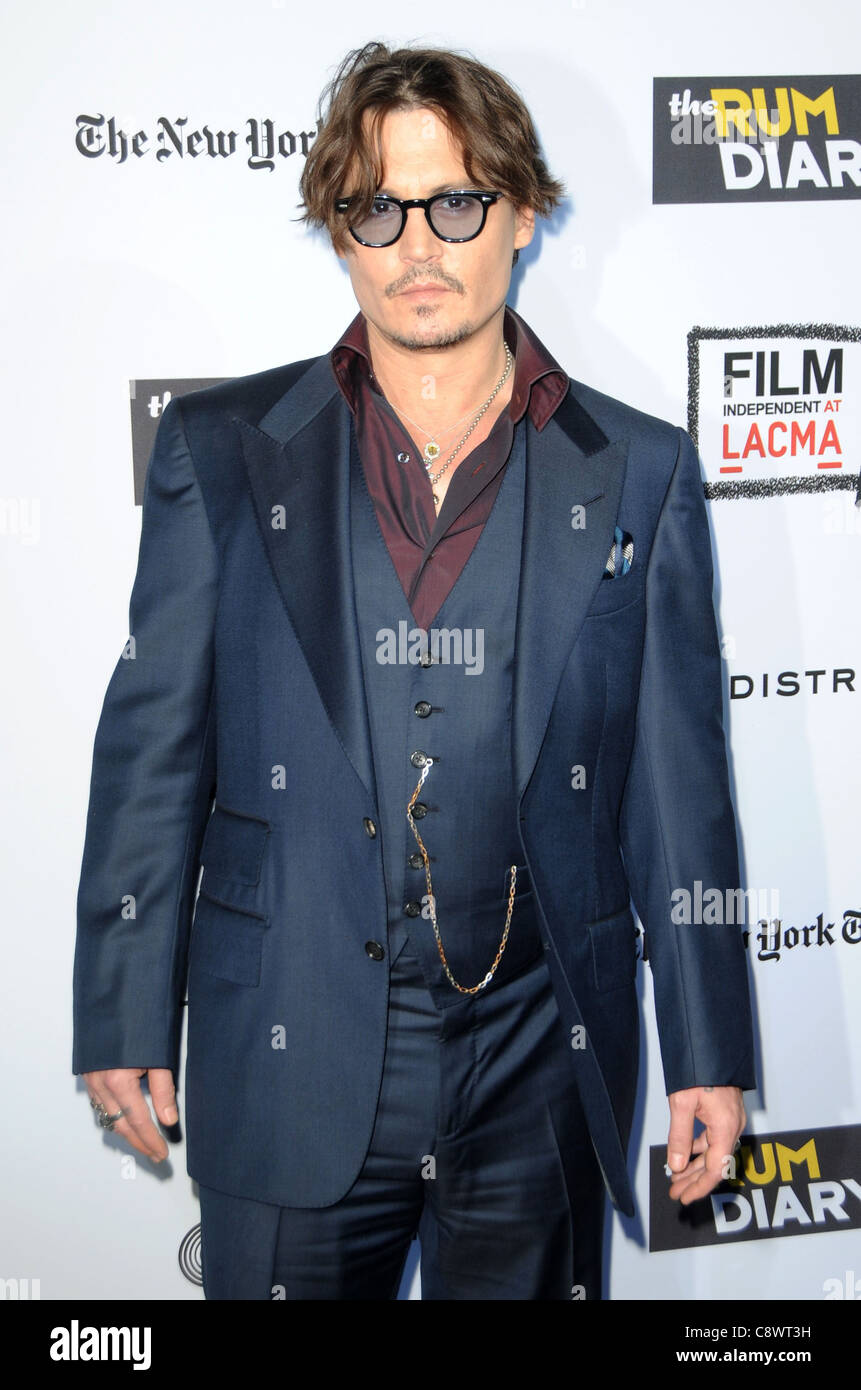 Johnny Depp at arrivals for THE RUM DIARY Premiere, Los Angeles County ...
