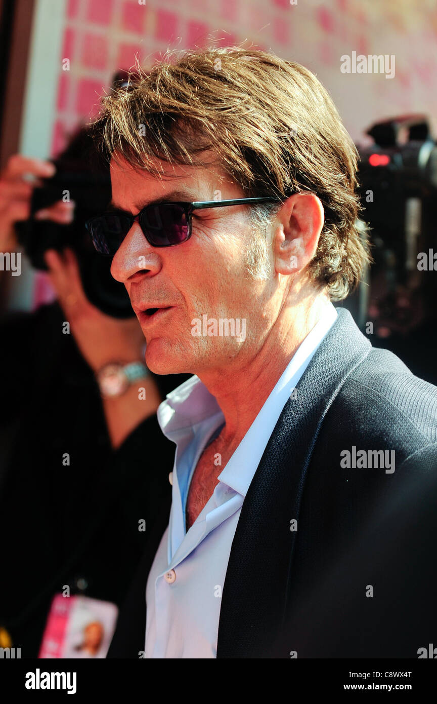 Charlie Sheen, enters the 'Wendy Williams Show' taping at AMV Studios out and about for ...