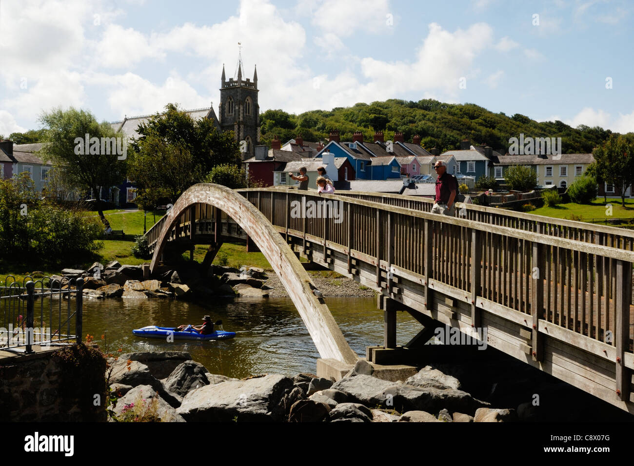 Bridge over the river Aeron, Aberaeron, Wales Stock Photo - Alamy
