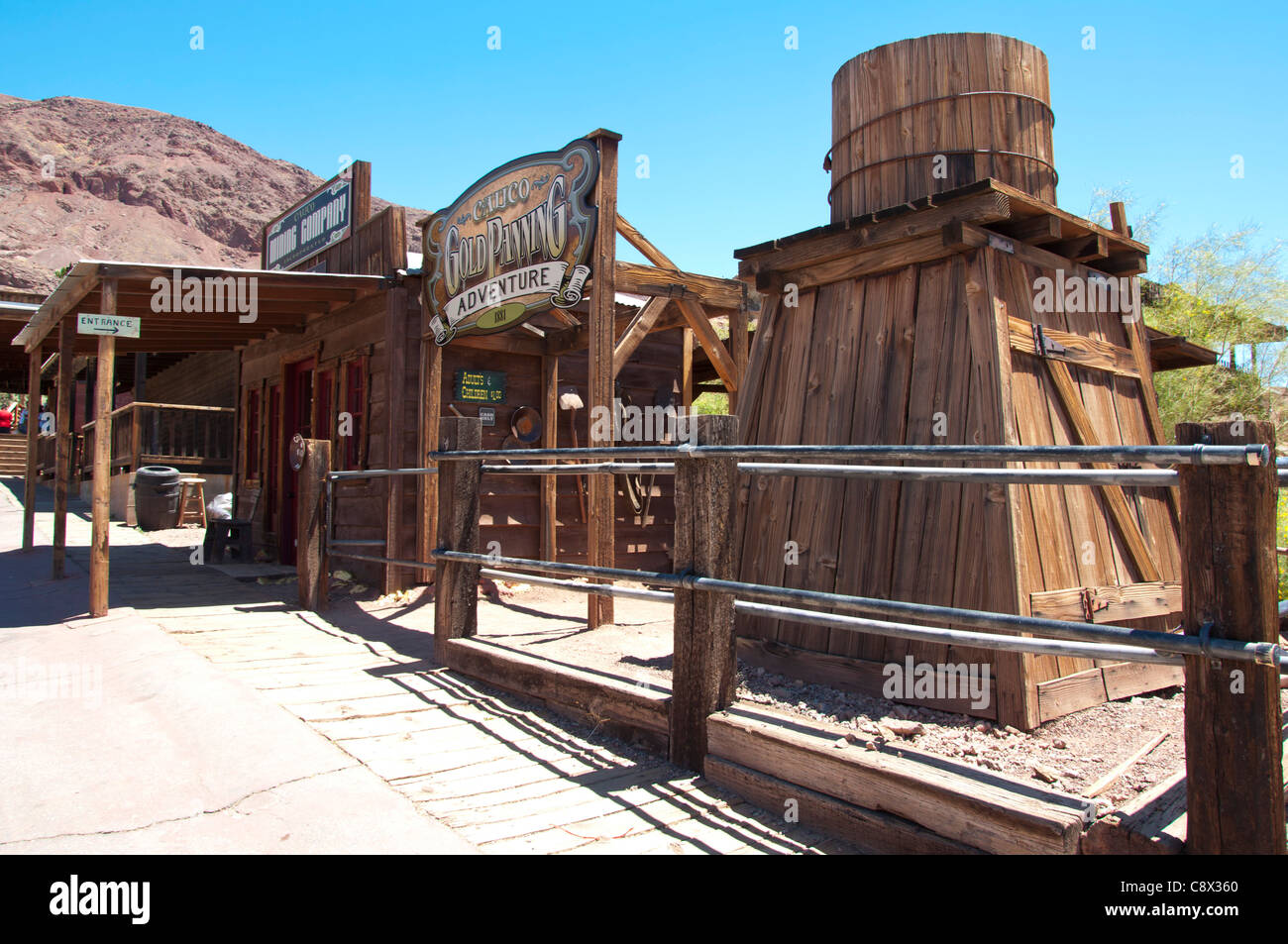Calico Ghost Town Mojave Desert gold digging mine Stock Photo - Alamy
