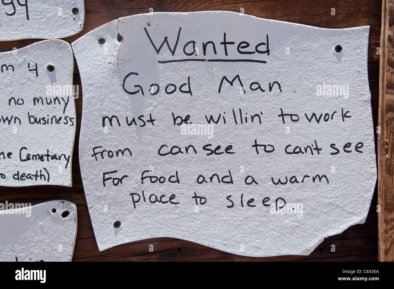 Funny advertising board Stock Photo - Alamy