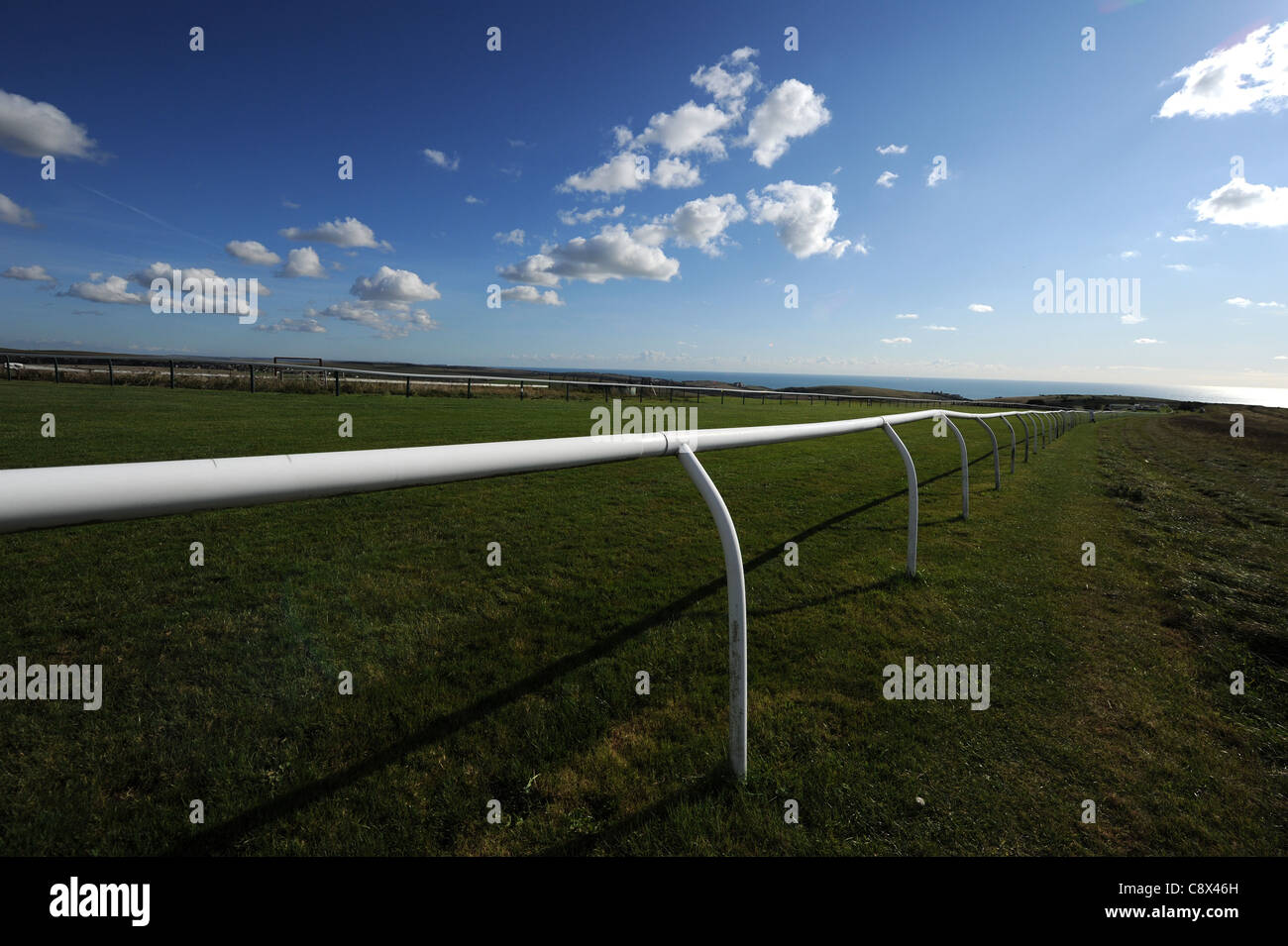A View of Running Rails and a Racecourse Stock Photo - Alamy