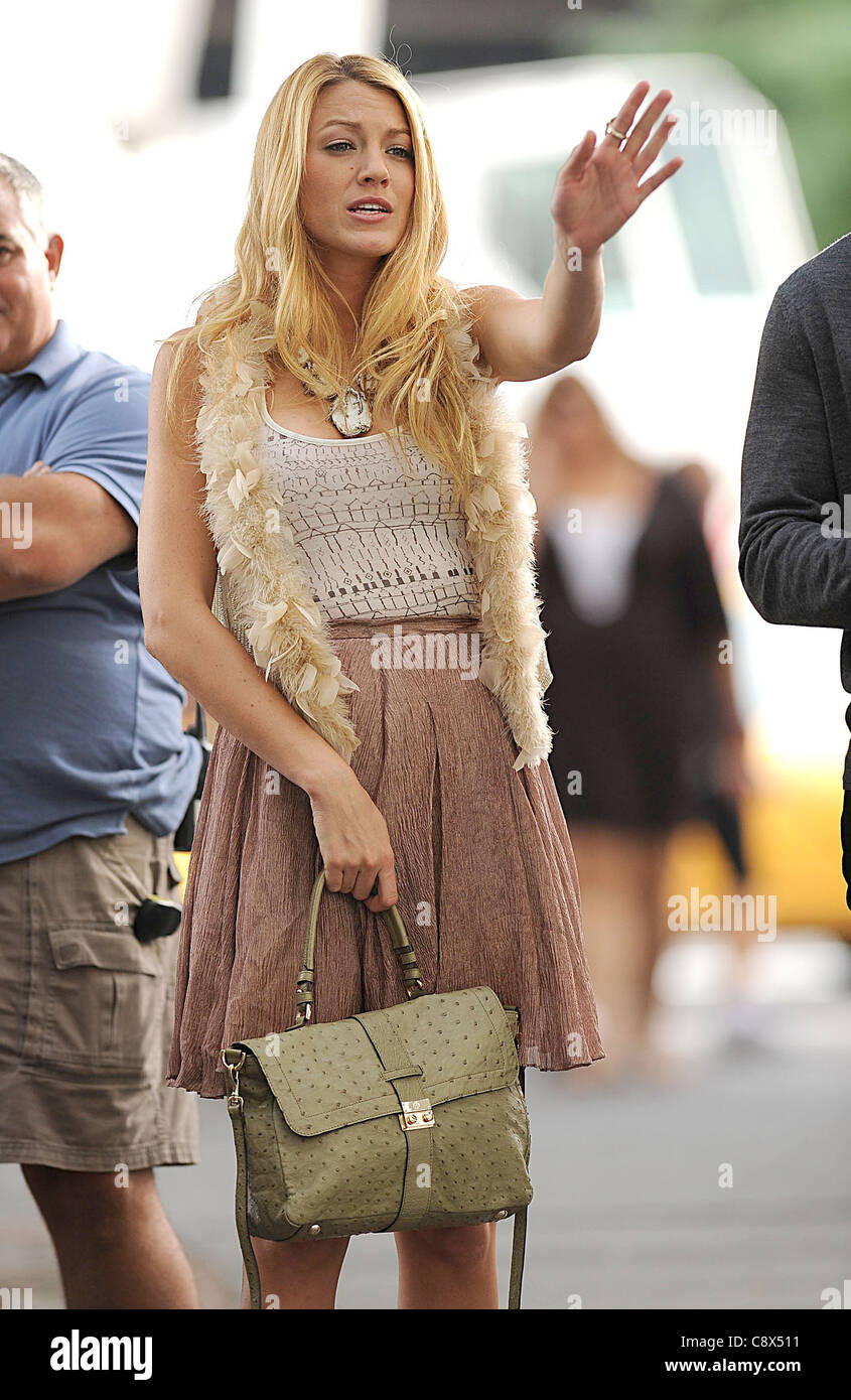 Blake Lively wearing Haute Hippie vest Rodarte Opening Ceremony skirt ...