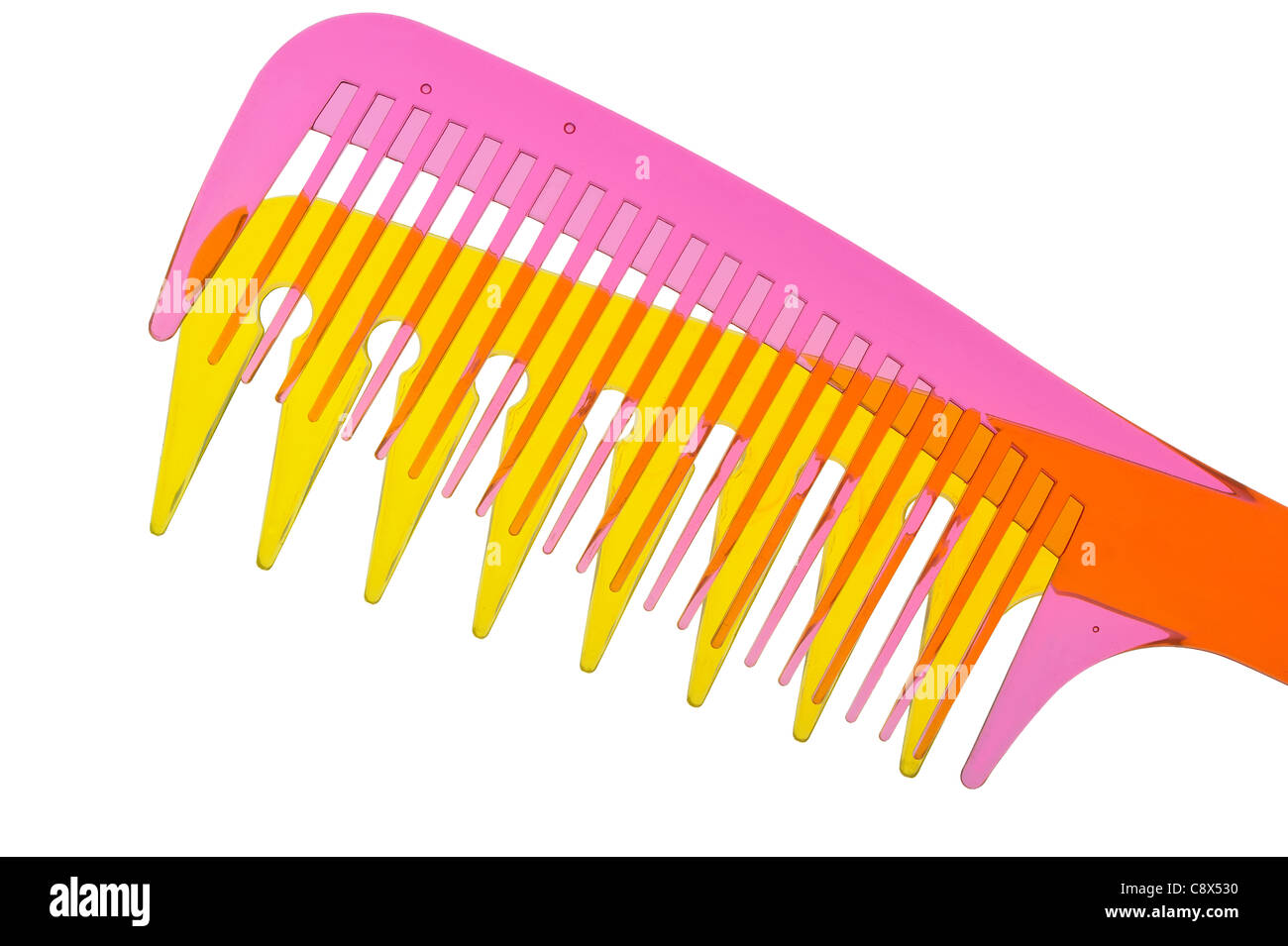 Set multi-coloured transparent combs. It is photographed on a gleam. It ...