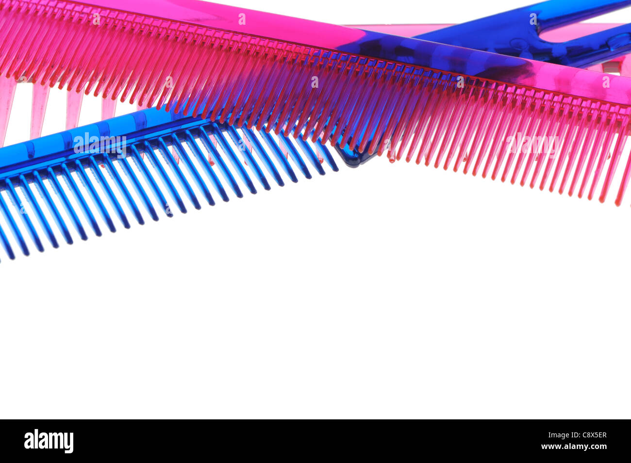 Set multi-coloured transparent combs. It is photographed on a gleam. It ...