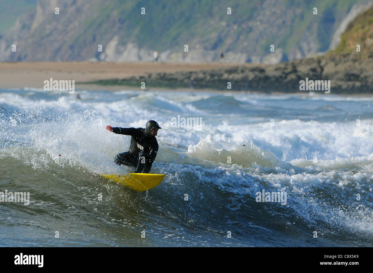 Surfing bantham beach devon hi-res stock photography and images - Alamy