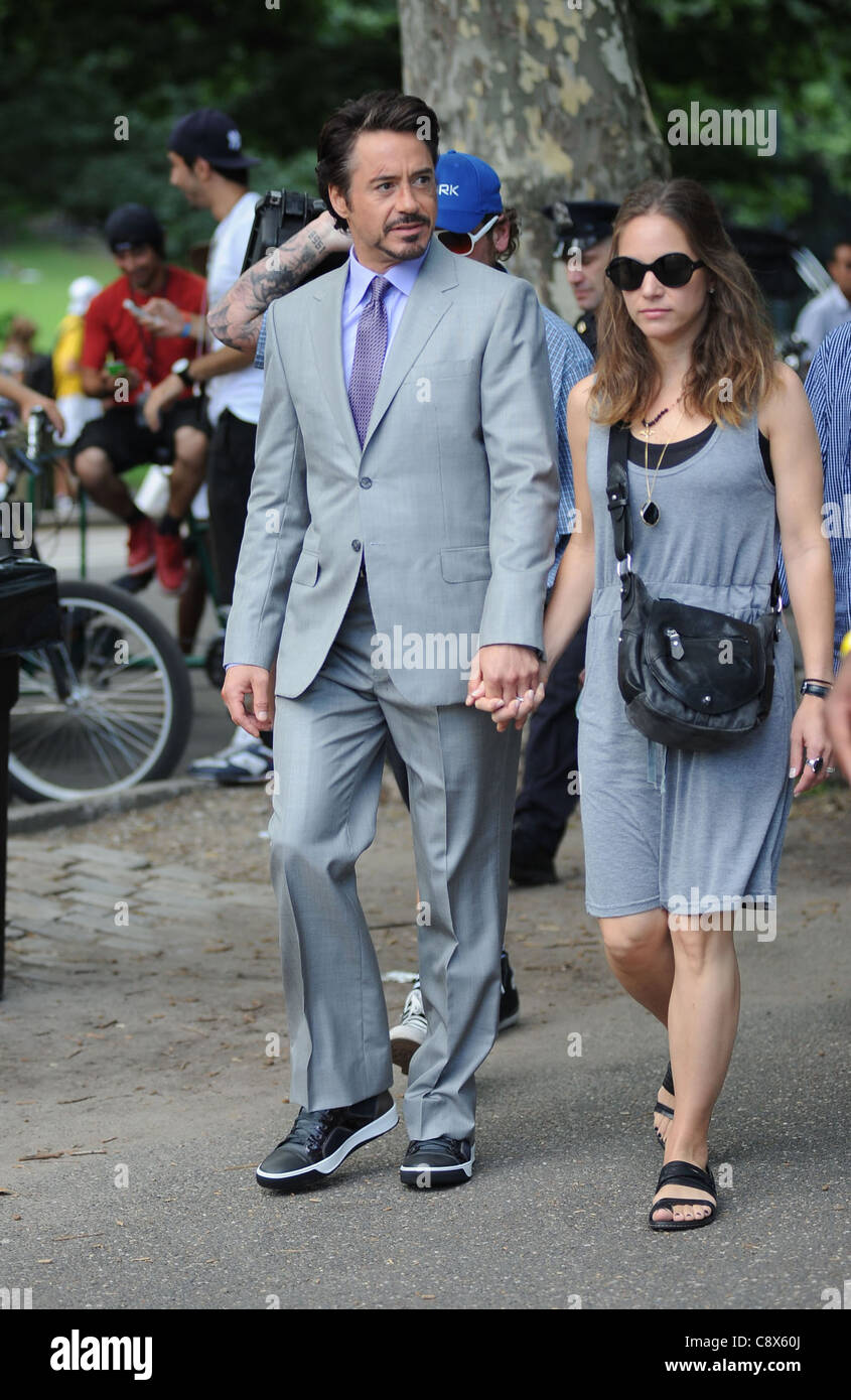 Robert Downey Jr Susan Levin on locationAVENGERS Filming On Location ...
