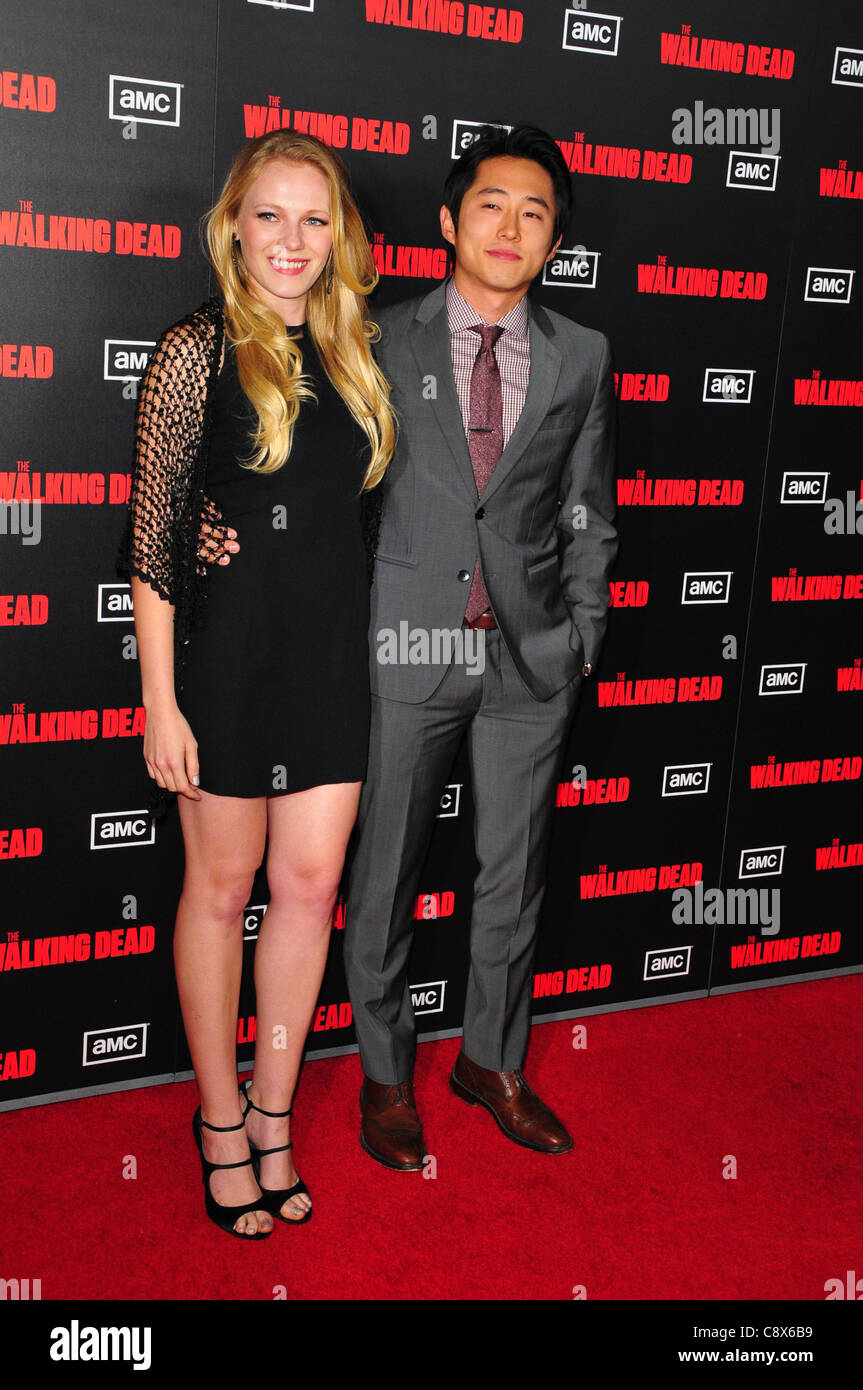 Emma Bell Steven Yeun At Arrivals For The Walking Dead Season Two