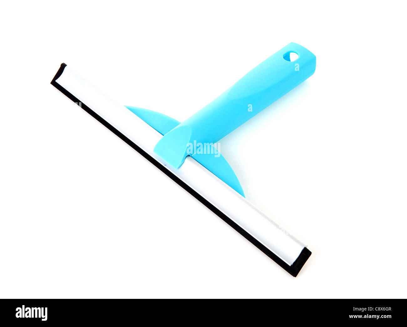 blue plastic window cleaner over white background Stock Photo - Alamy