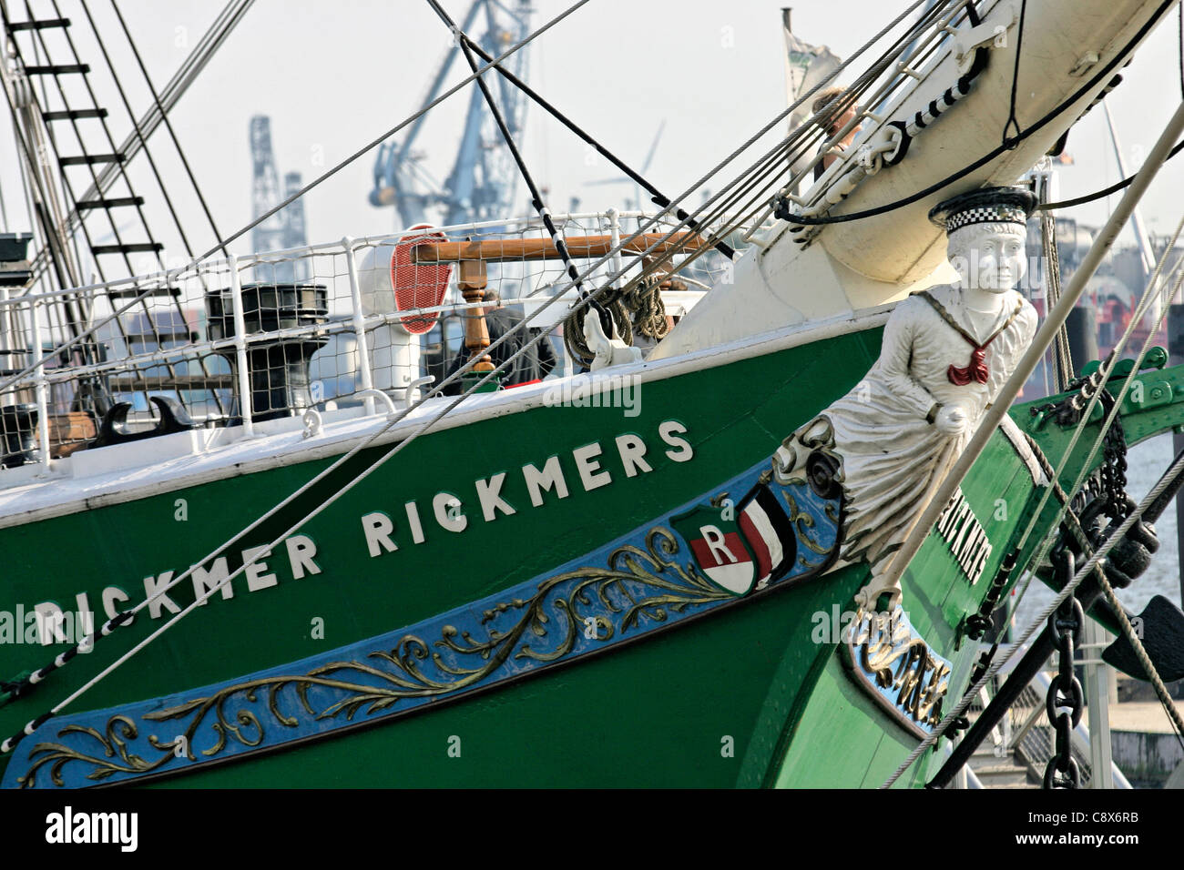Bow Detail of the Rickmer Rickmers Sailing Ship Hamburg Germany Stock ...