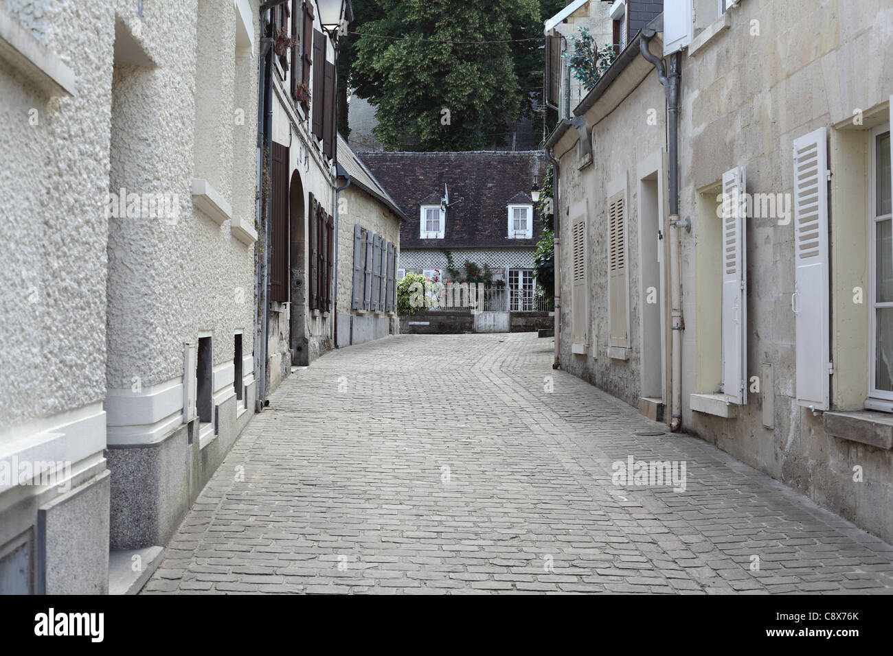 French village street scene, France Stock Photo - Alamy