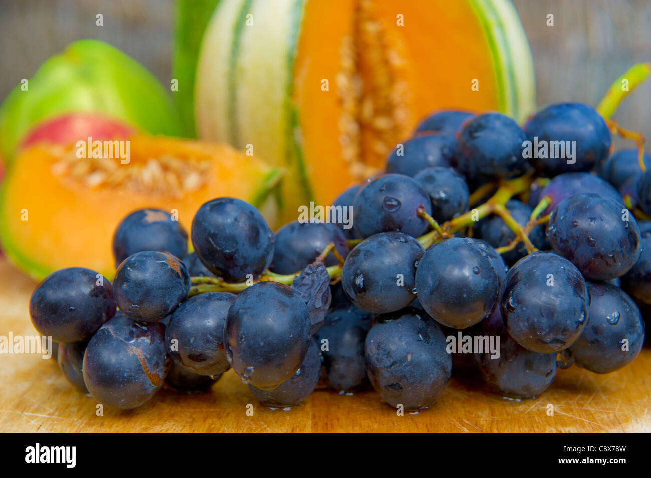 Still life with grapes and other fruit hi-res stock photography and ...
