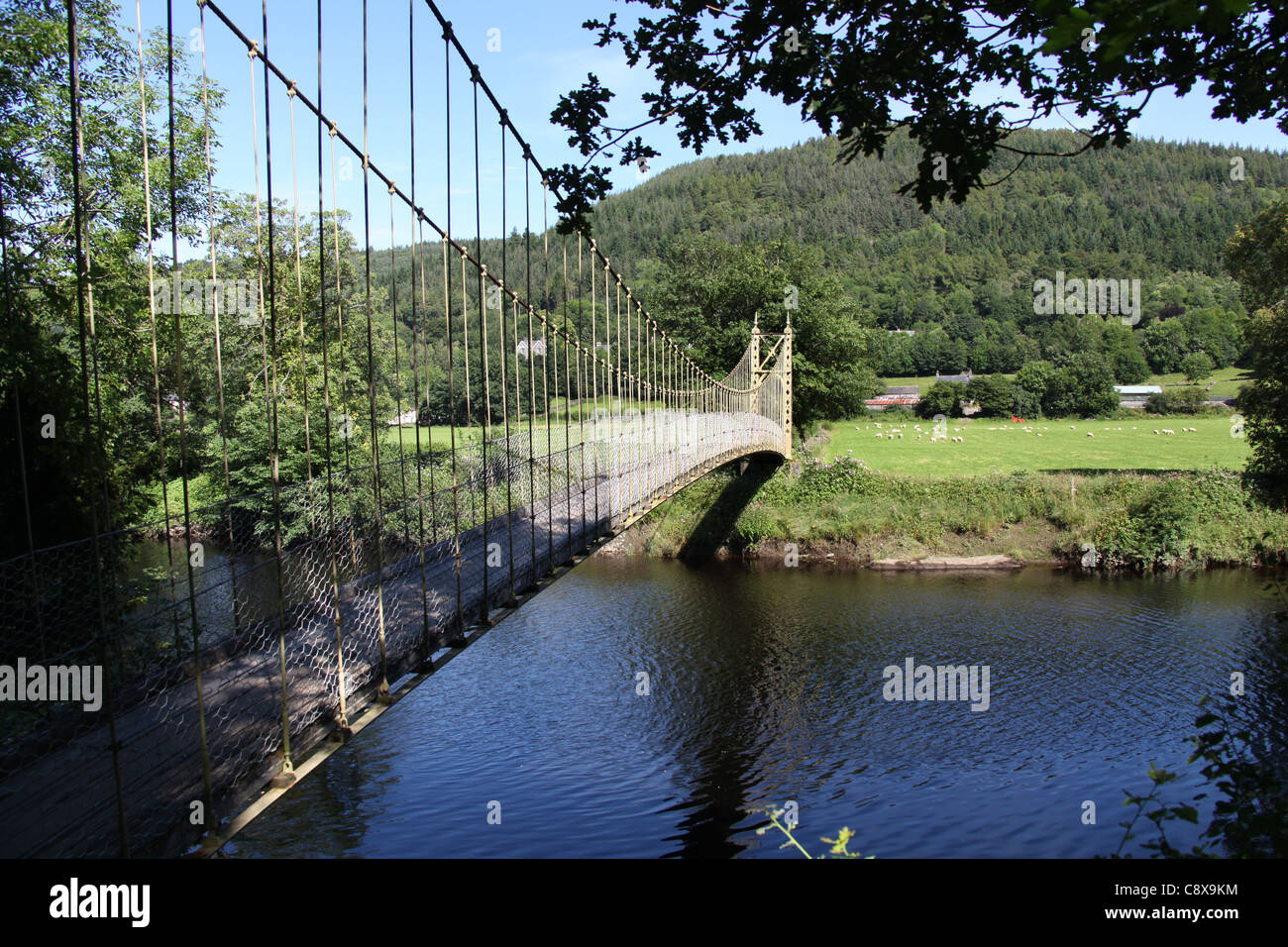 Village of Betws-y-Coed, Wales. Picturesque view of Sappers Suspension ...