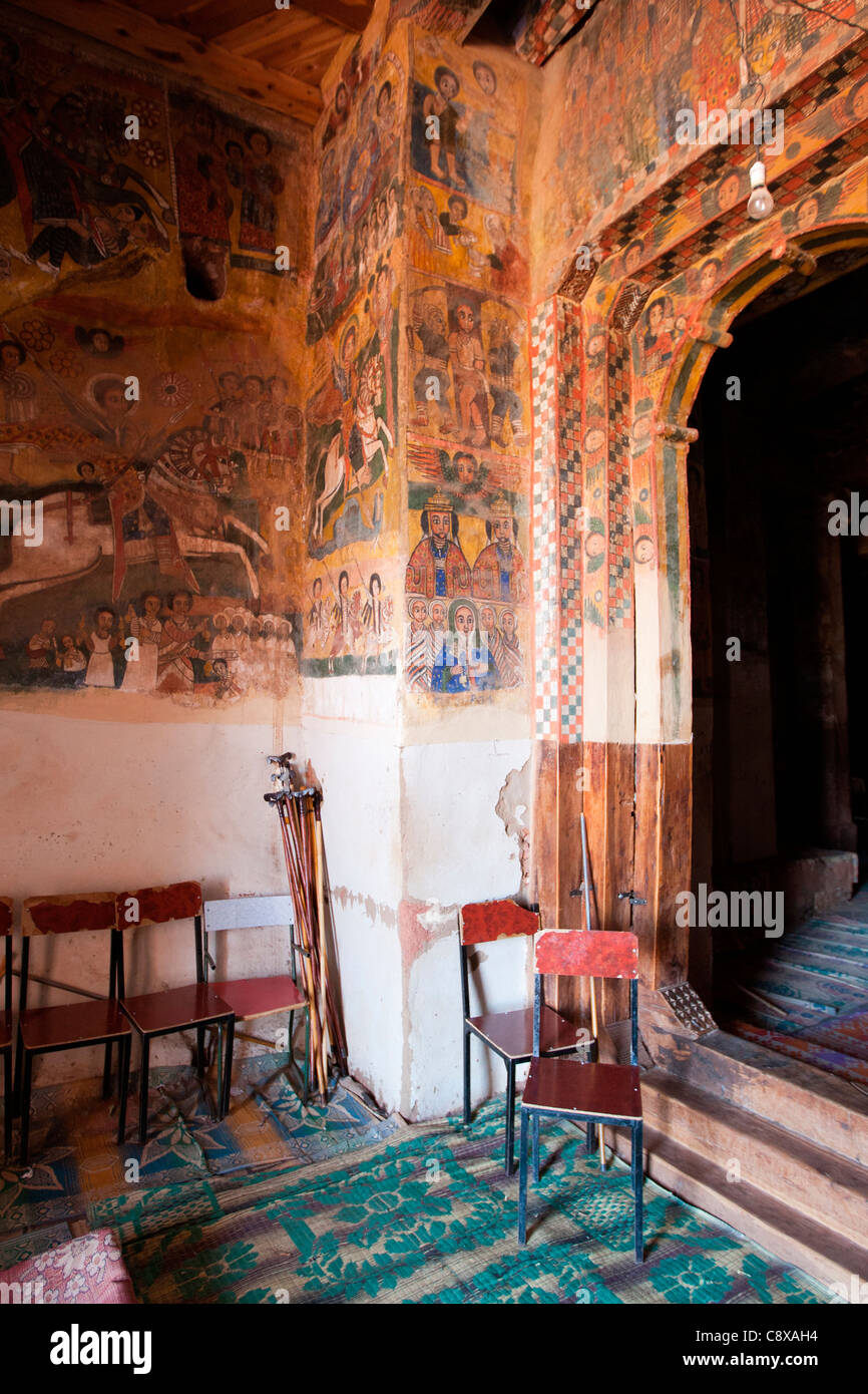 17th century paintings at the rock-hewn church of Abraha Atsbeha in the ...