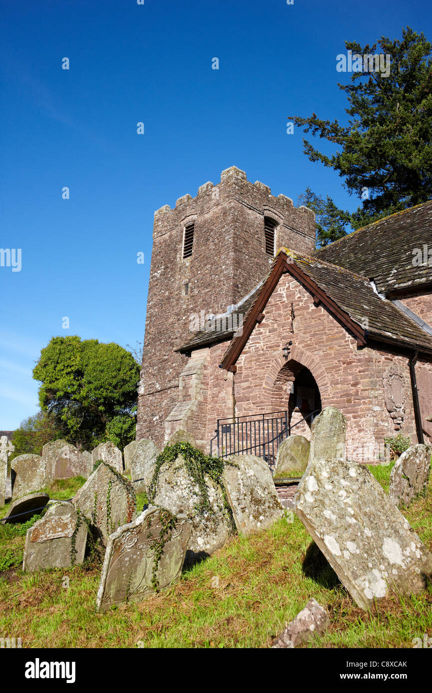 Cwmyoy church in the Vale of Ewyas, Brecon Beacons National Park. It ...