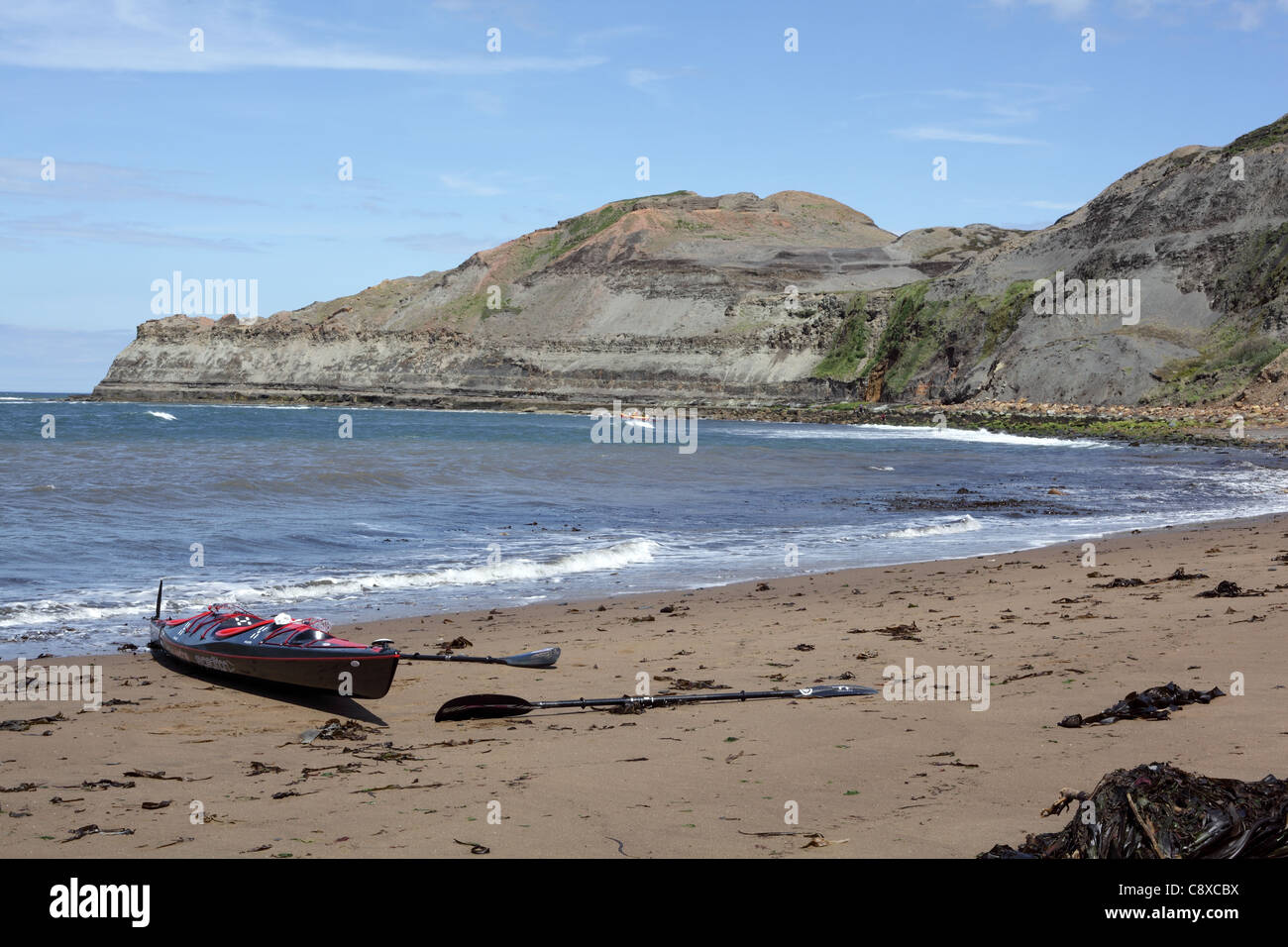 The beach and cliffs at Runswick Bay, East Yorkshire Coast, June 2011 ...