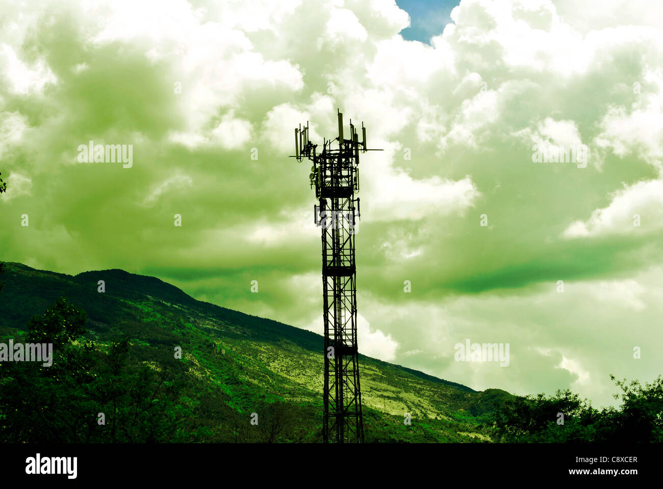 Telecommunication, cell towers technology Stock Photo - Alamy