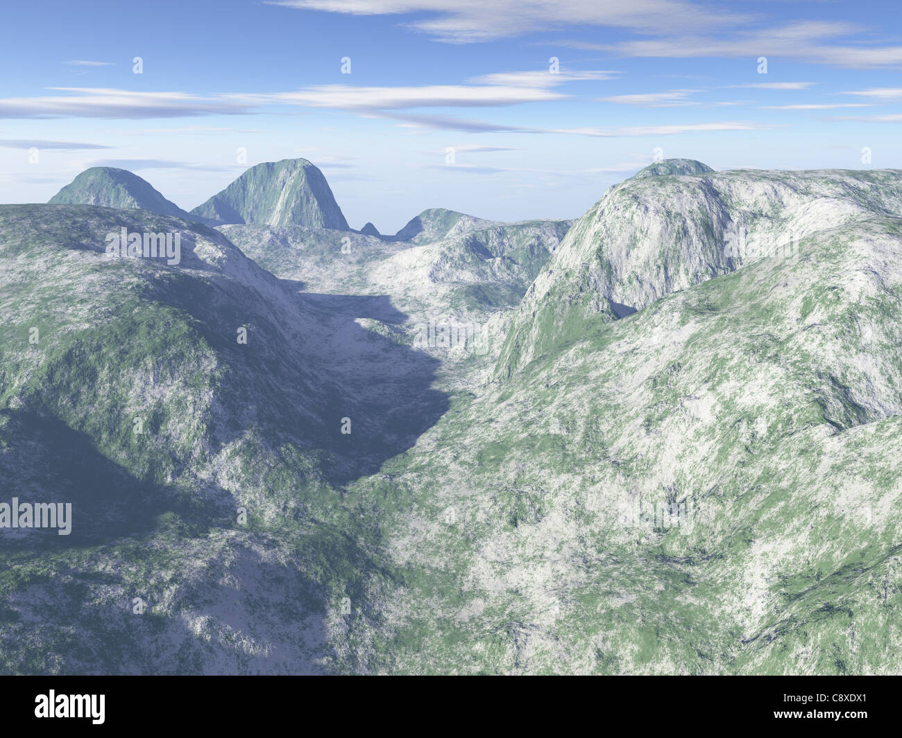 A computer generated mountain scenery Stock Photo - Alamy