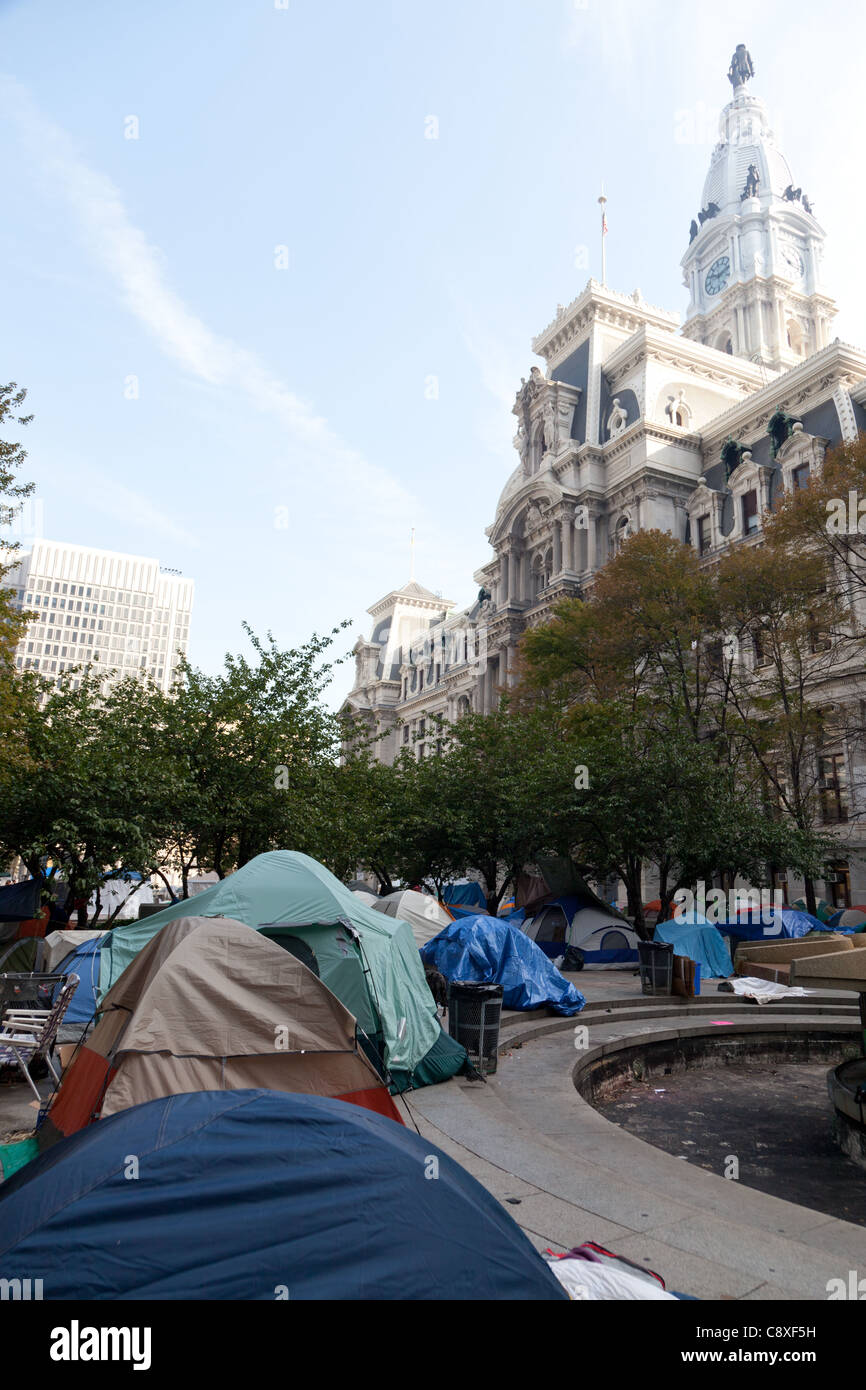 Occupy Wall Street in Philadelphia City Hall Stock Photo - Alamy