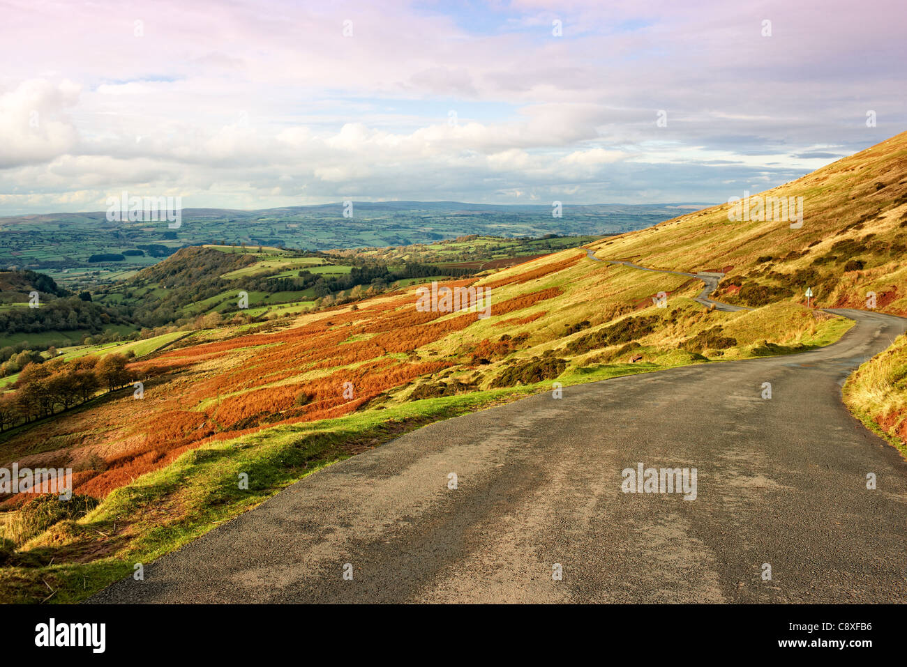At the head of the Gospel Pass in the Black Mountains of SE Wales where ...
