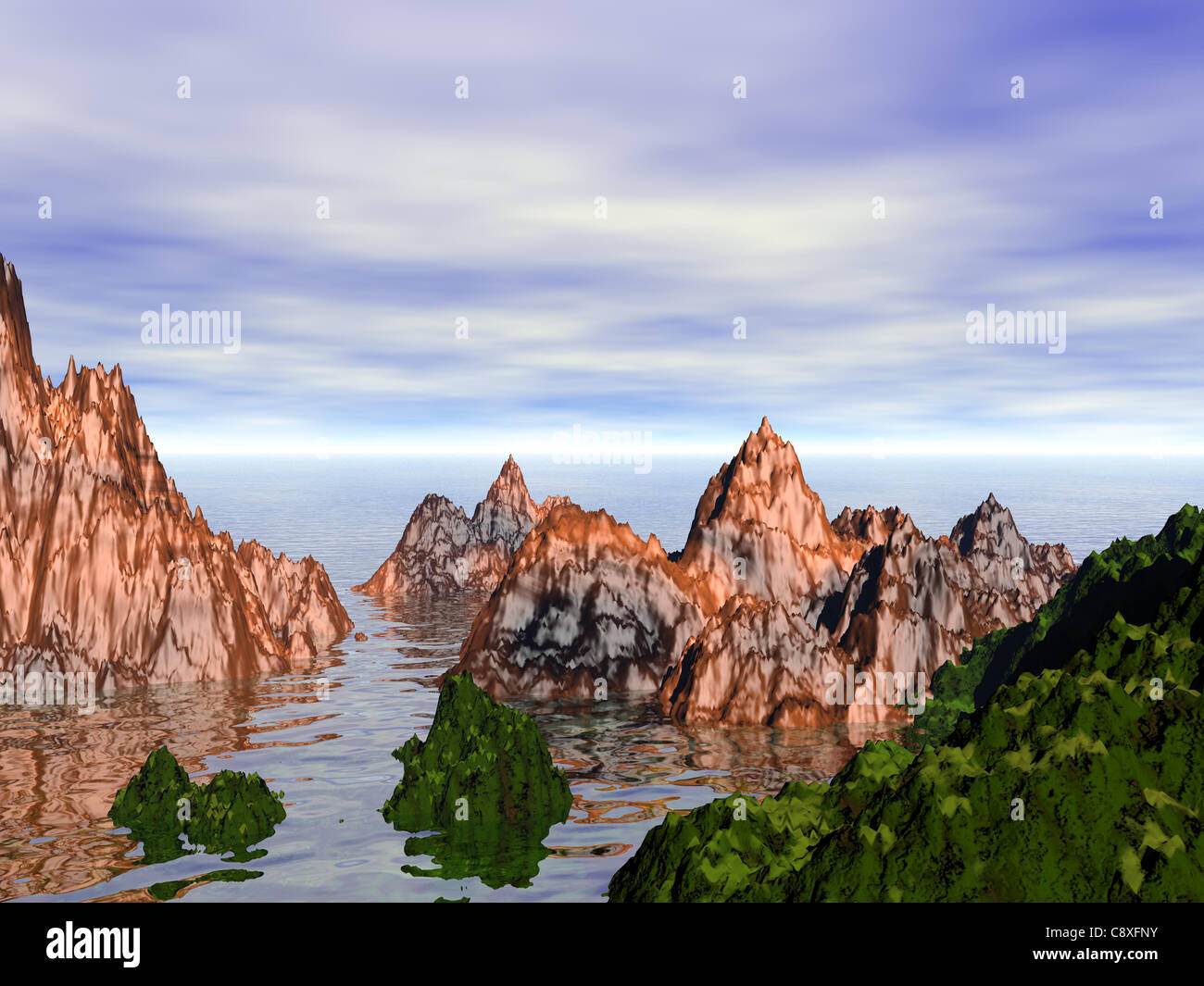 Computer generated landscape Stock Photo - Alamy