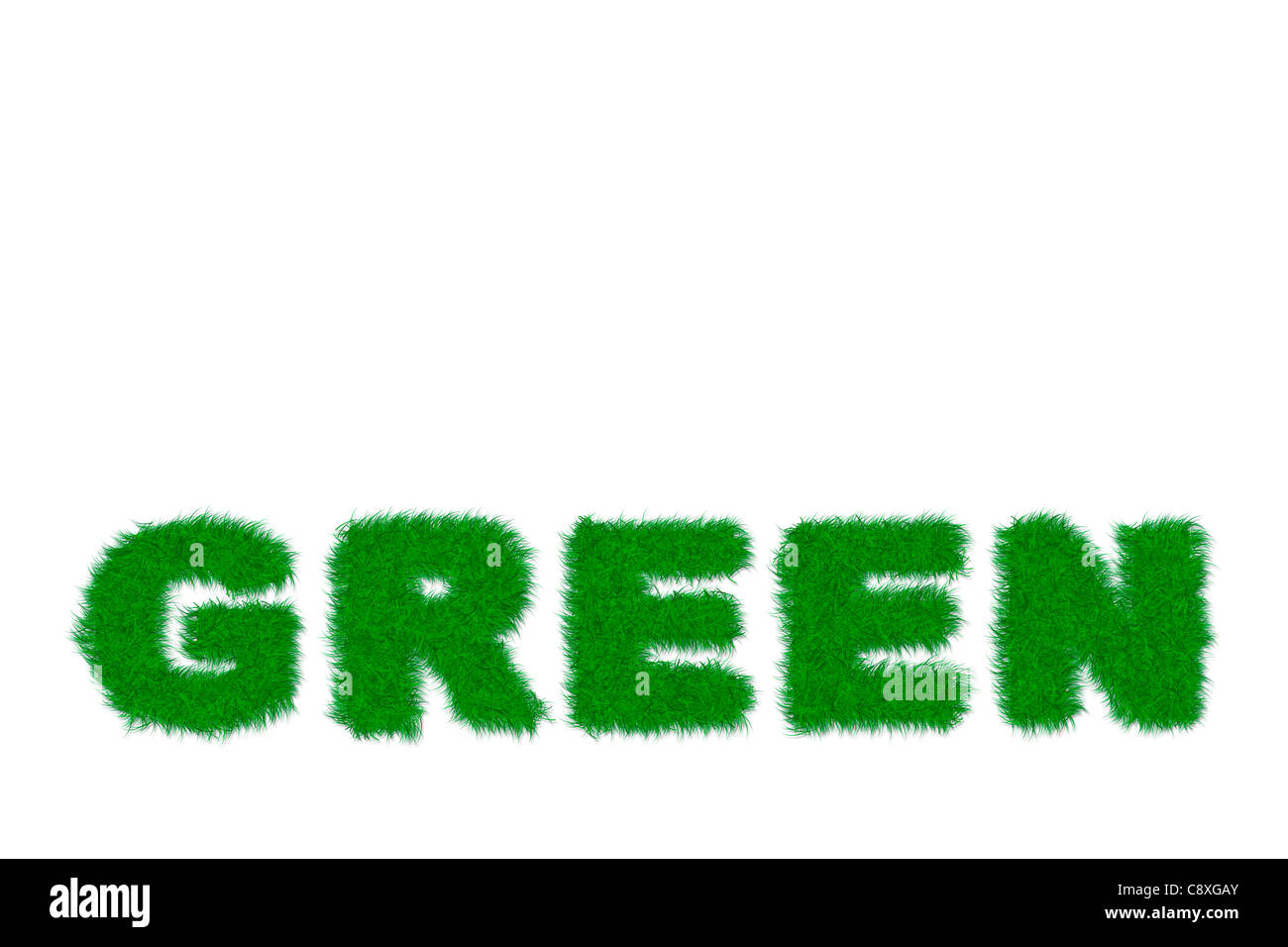 Word Green In Grass Texture Letters Stock Photo - Alamy