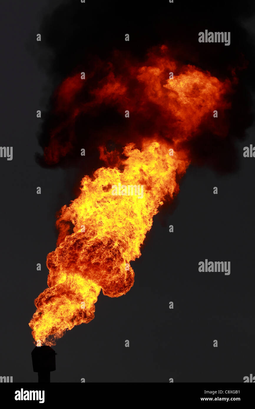 Flame from associated gas flaring in the atmosphere Stock Photo - Alamy