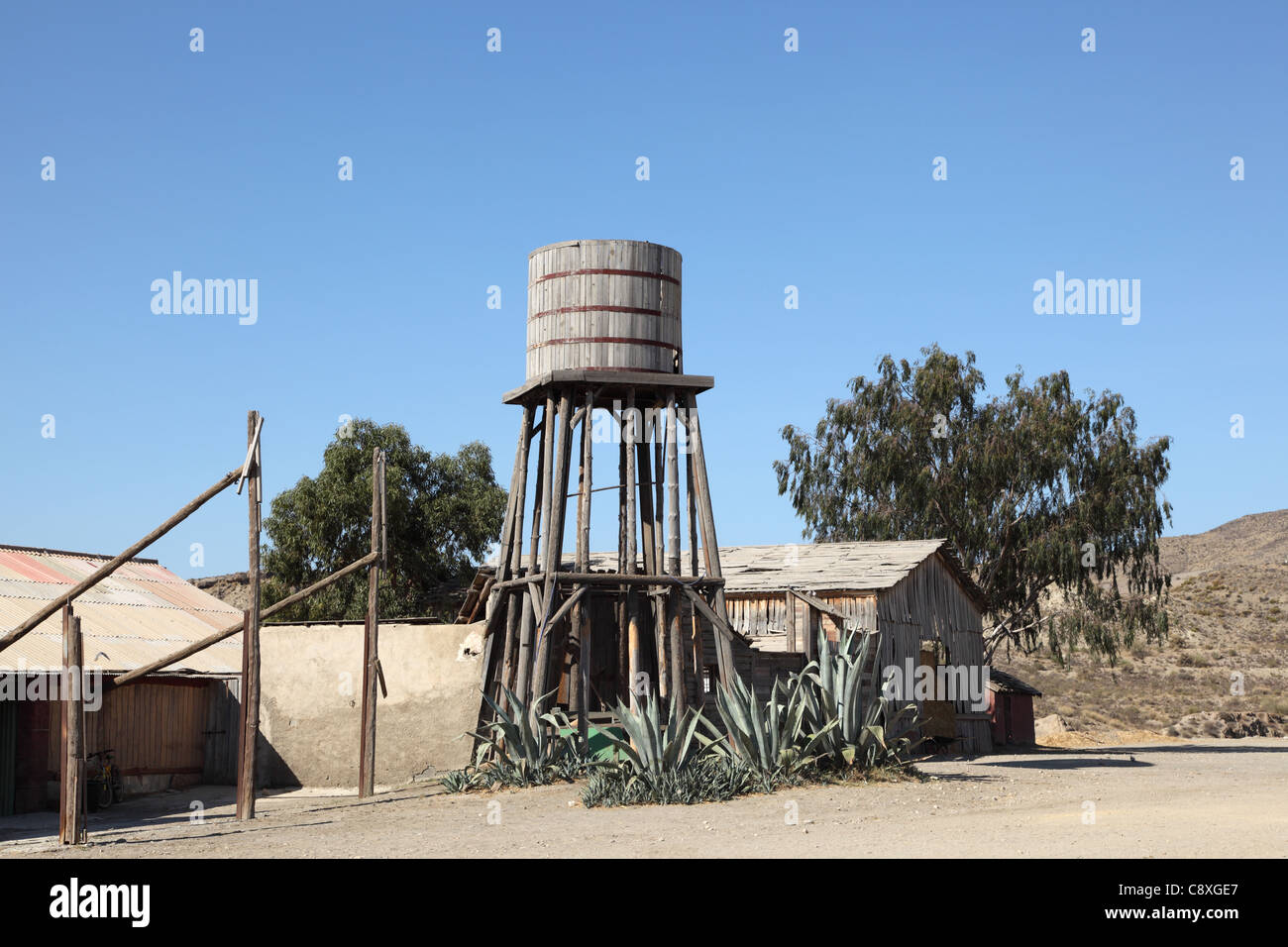 Old wooden water tower in a country park Stock Photo - Alamy