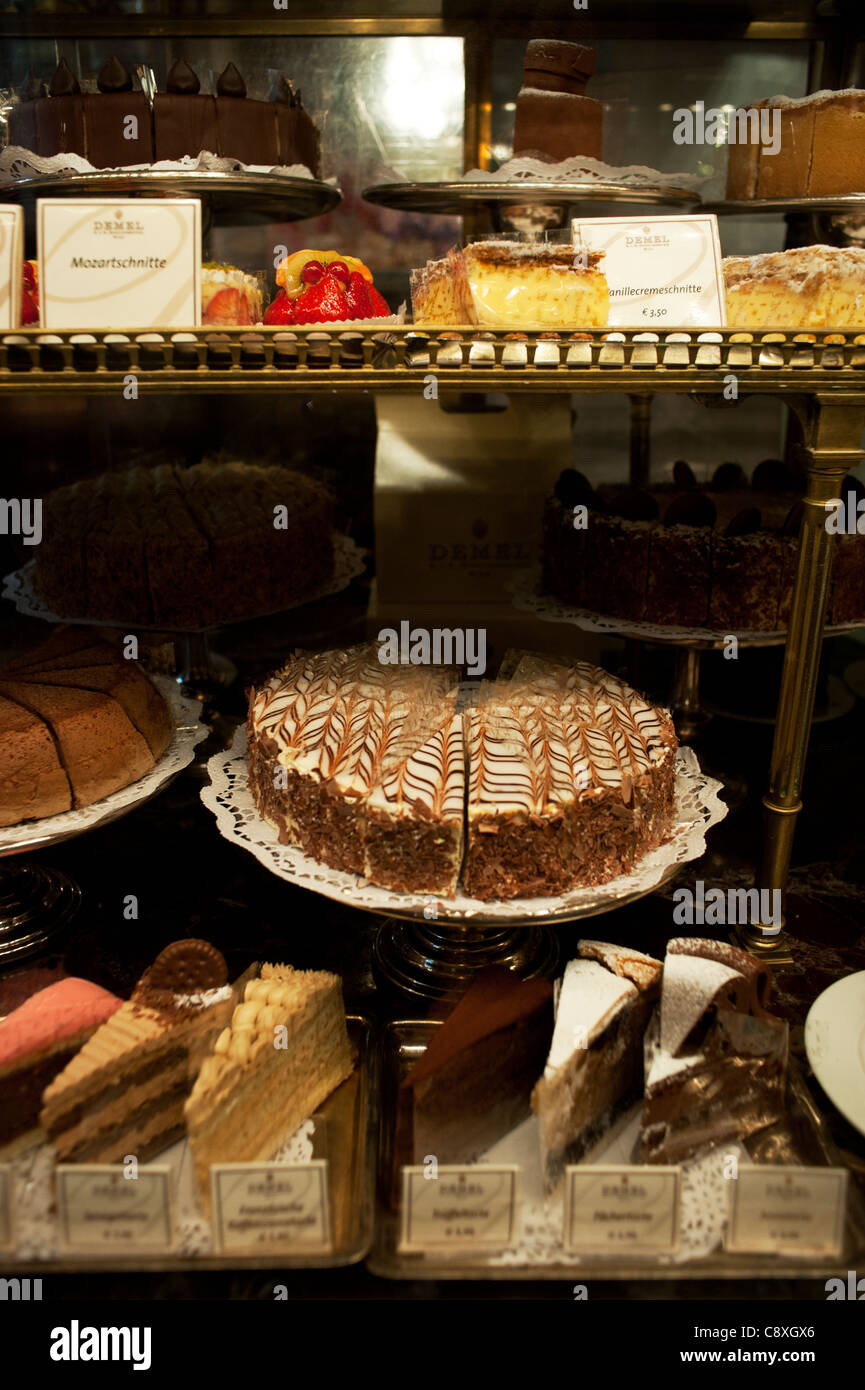 Austrian cakes in famous Cafe Demel, Vienna Stock Photo - Alamy