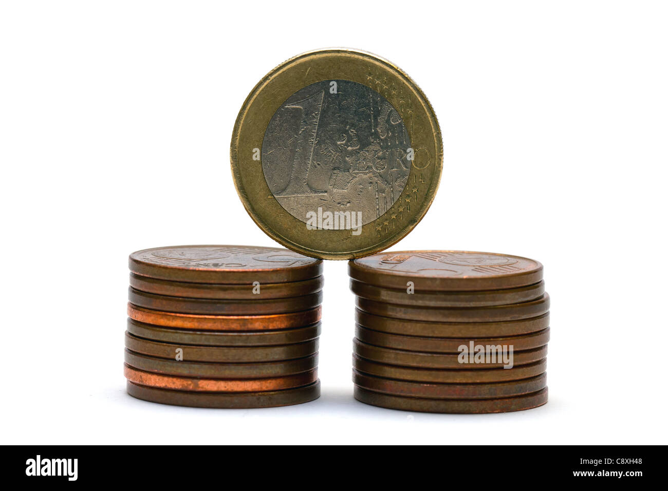 European 1 euro coins Cut Out Stock Images & Pictures - Alamy
