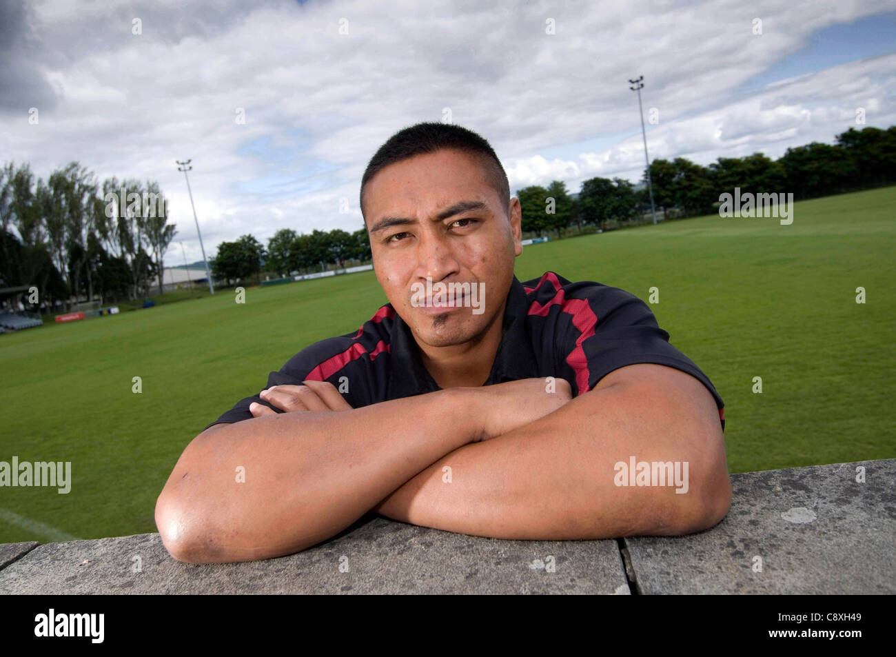 Jerry Collins the former New Zealand All Black player when he signed a ...