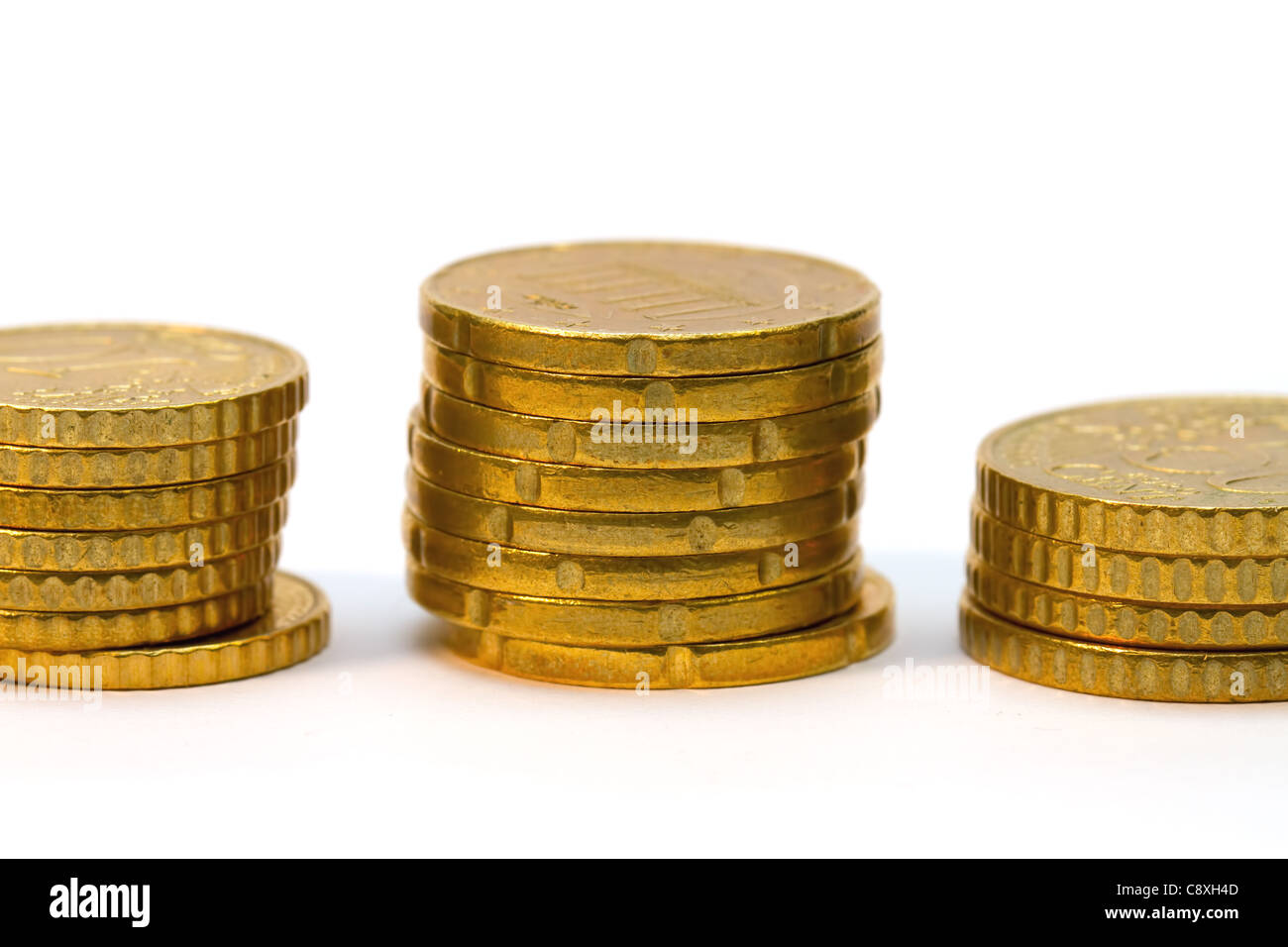 Euro coins isolated on white Stock Photo - Alamy