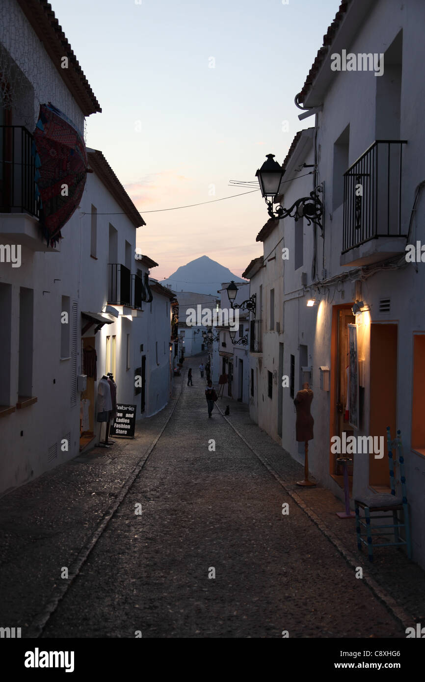 Old town of Altea at night, Spain Stock Photo - Alamy