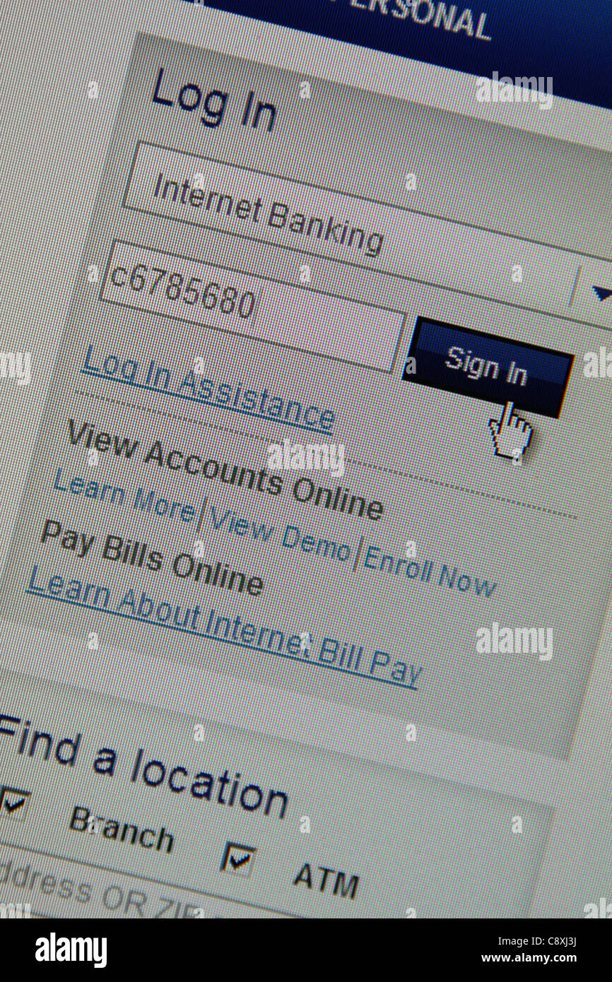 internet banking login signin screen Stock Photo - Alamy