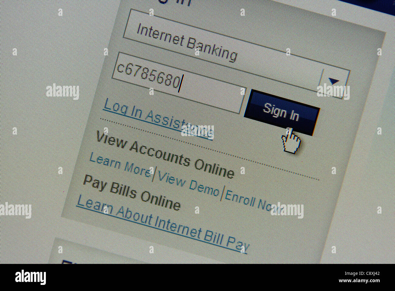 internet banking login logon screen Stock Photo - Alamy