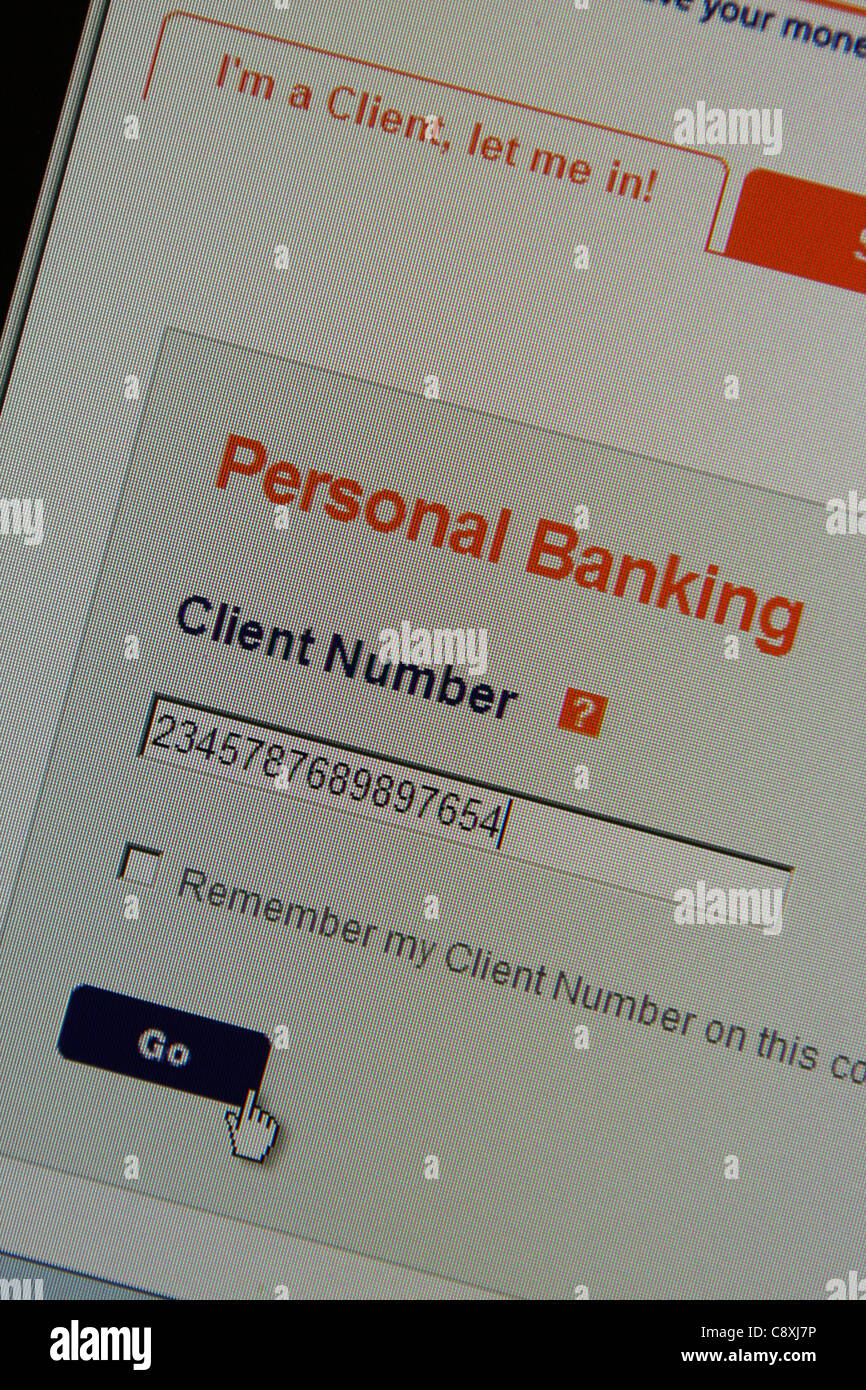 online banking website login screen Stock Photo - Alamy