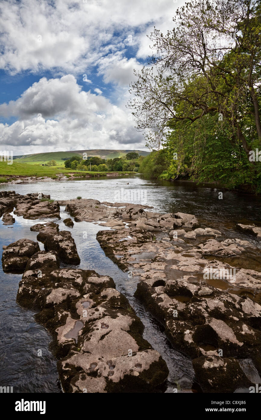 River views on the River Wharfe at Grassington, North Yorkshire ...