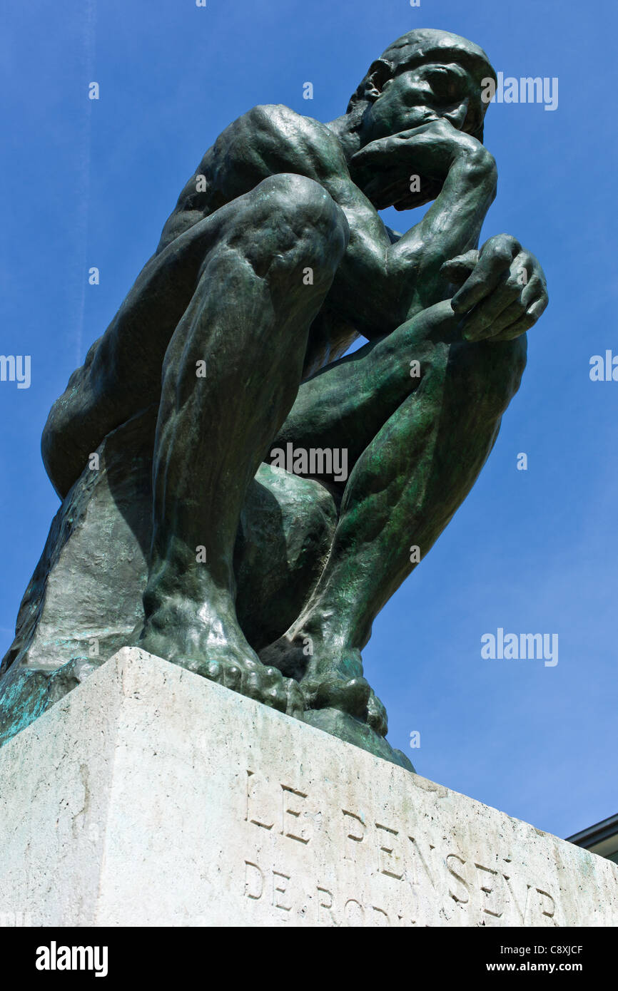 Paris, 'Le Penseur' sculptures of August Rodi in the Rodin Museum Stock ...