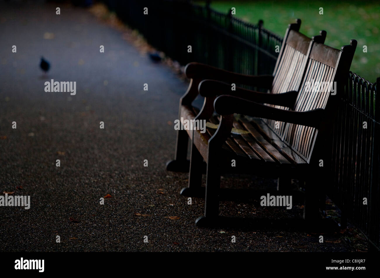 Wooden benches, St James Park, London, England, UK, GB Stock Photo - Alamy