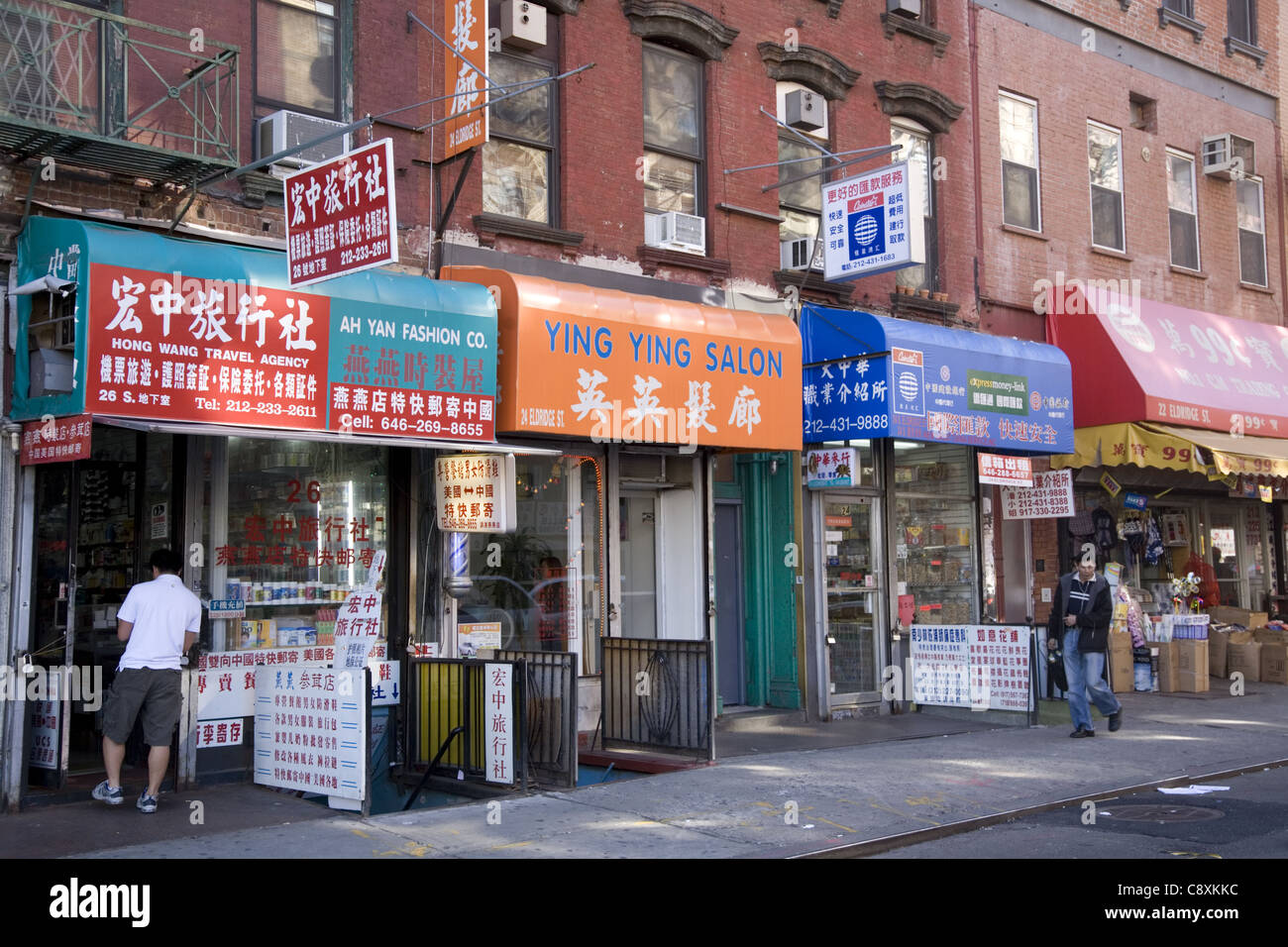 Chinatown/lower east side neighborhood in New York CIty. Eldridge St ...