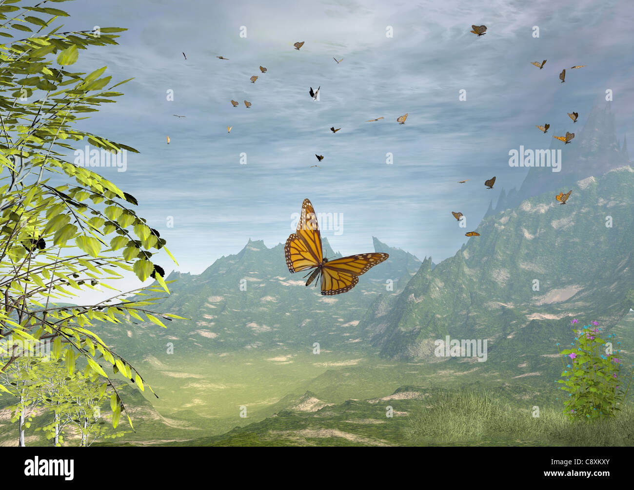 Monarch Butterfly Swarm Stock Photo - Alamy