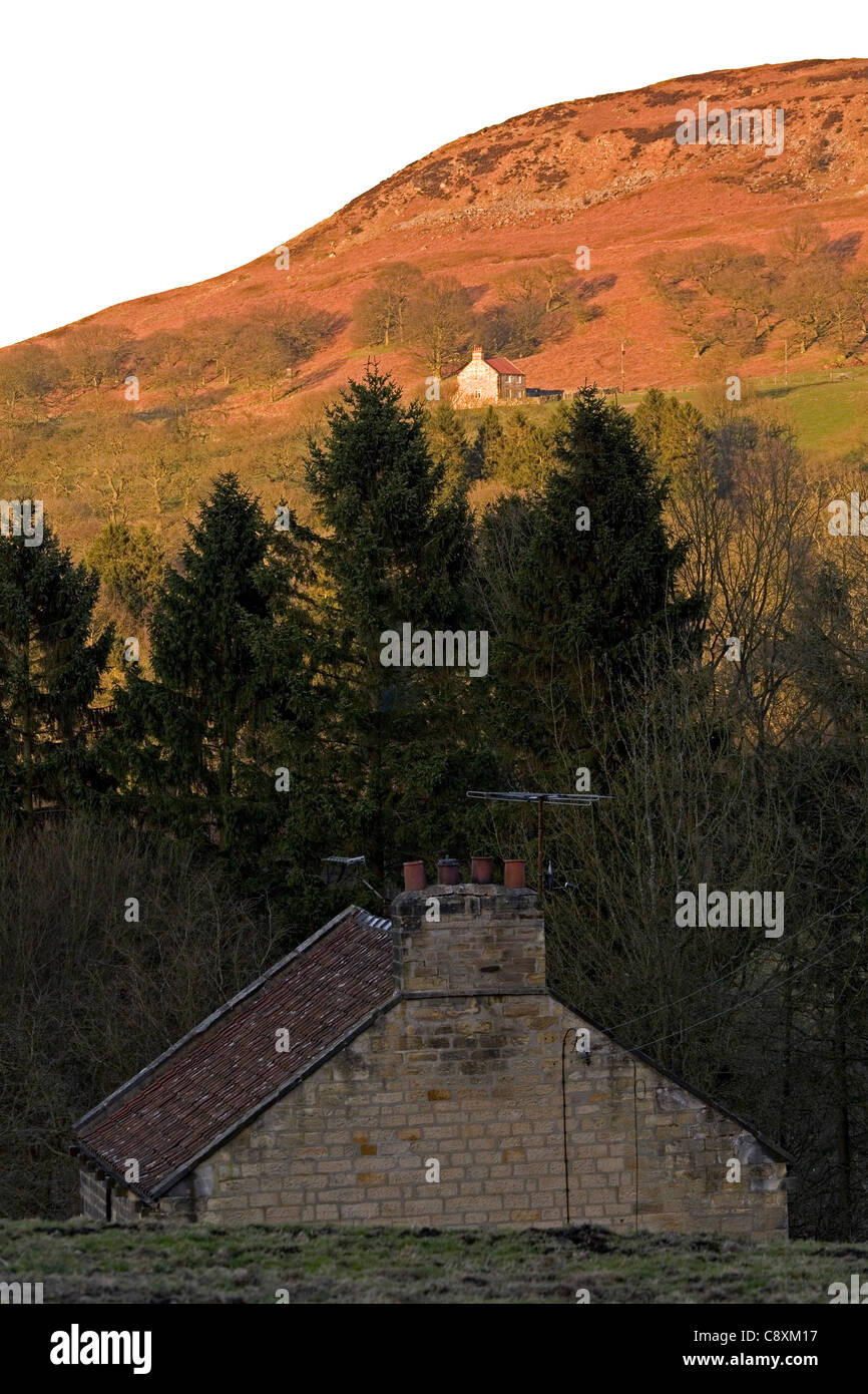 Old Stone House with Hawnby Hill Hawnby North Yorkshire Moors England ...