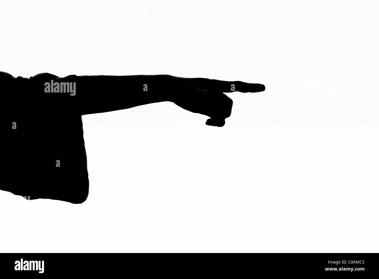 Showing direction white background Black and White Stock Photos ...