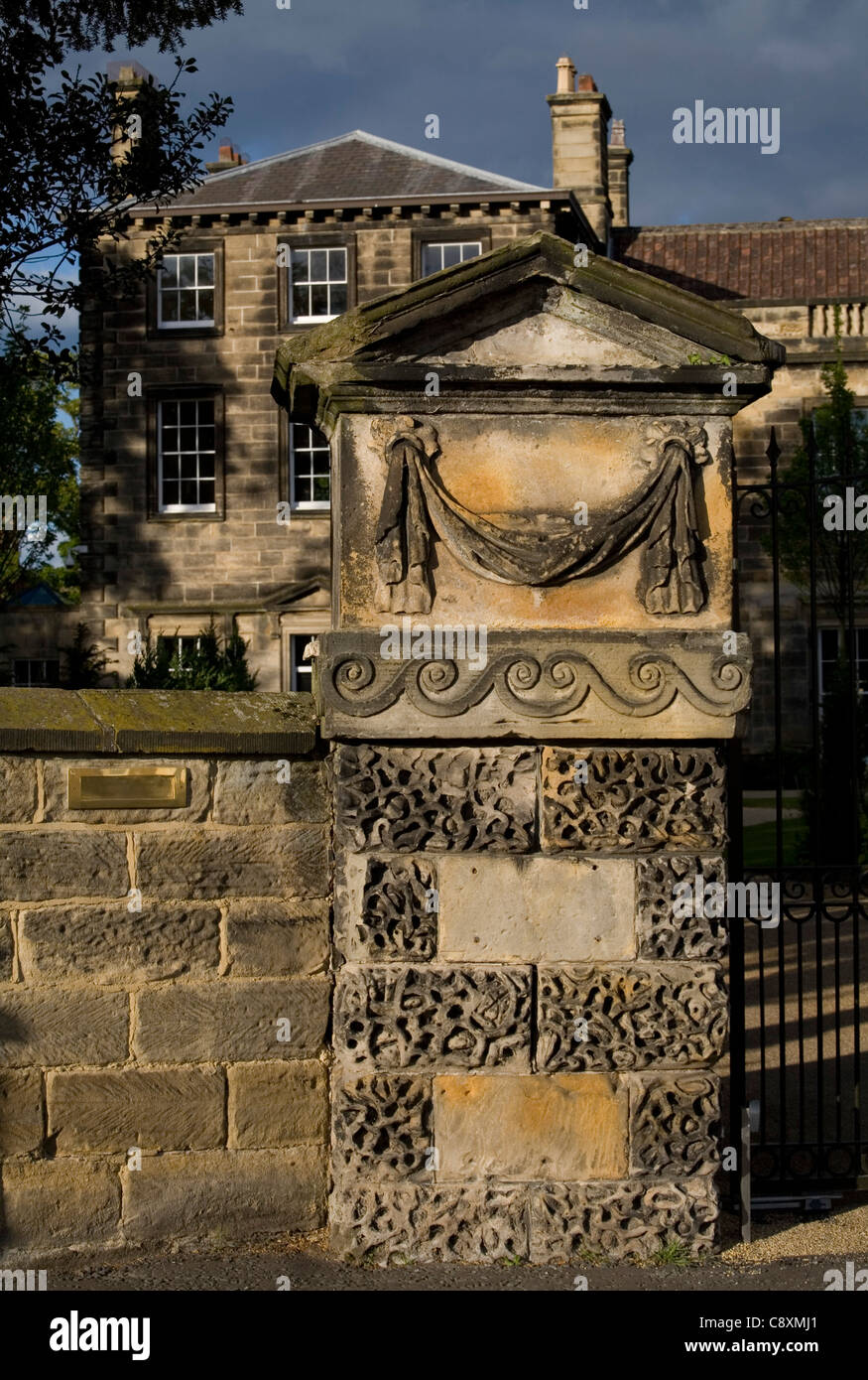 Gatepost Stokesley North Yorkshire England Stock Photo - Alamy