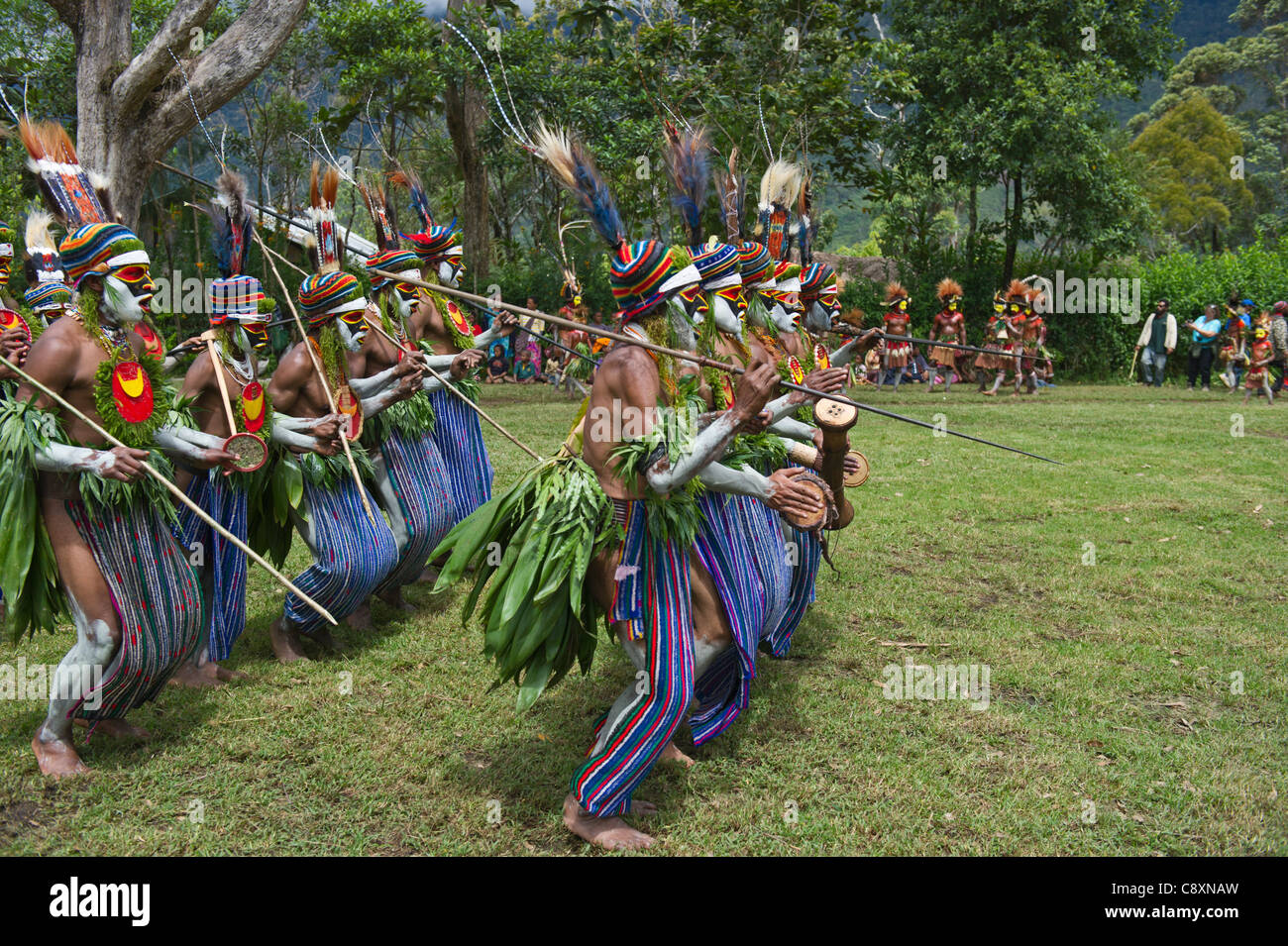 Tribal performers from the Anglimp District in Waghi Province Western ...